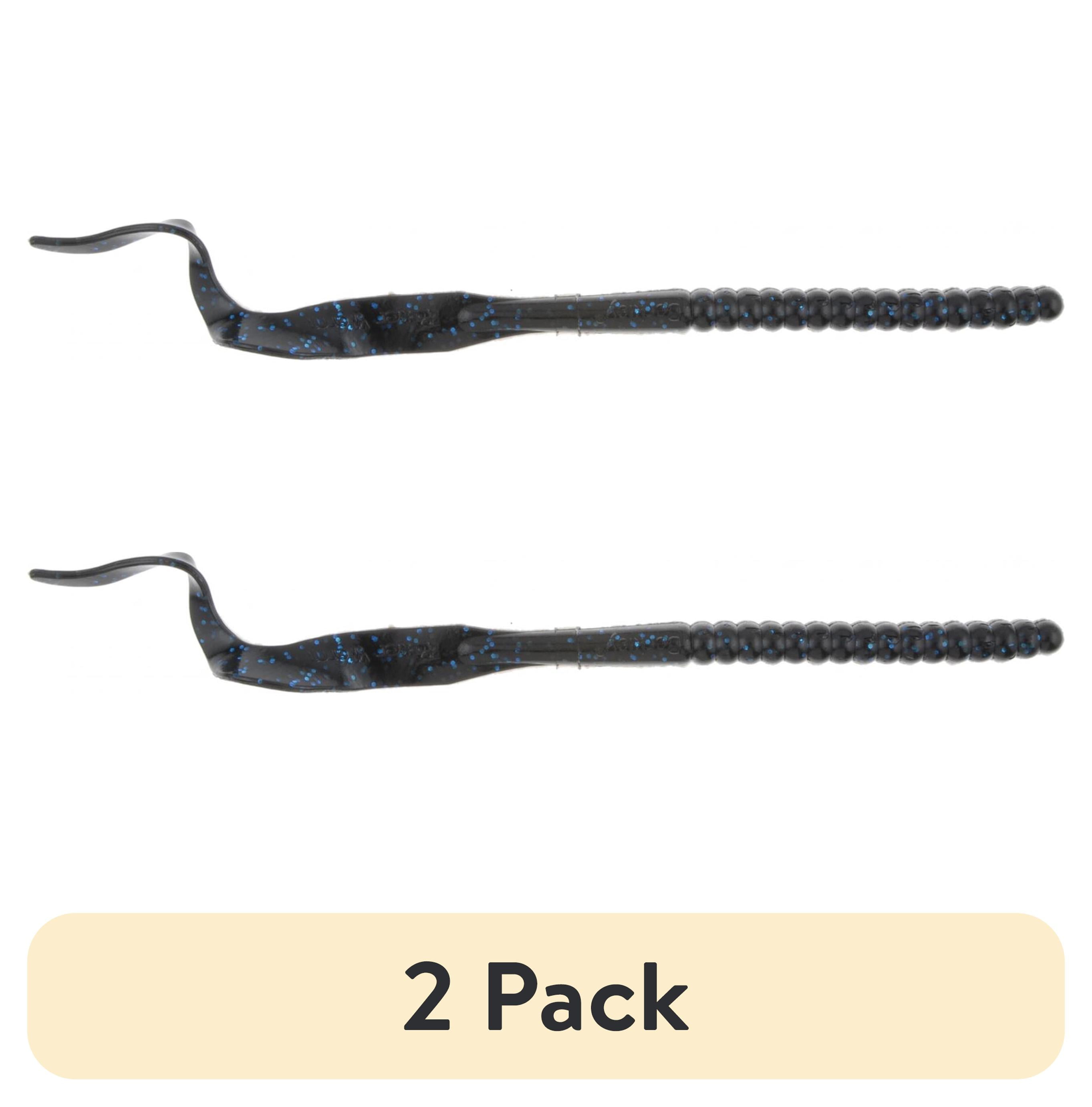 (2 pack) Berkley PowerBait® Power Worm Fishing Bait, Black Blue Fleck ...