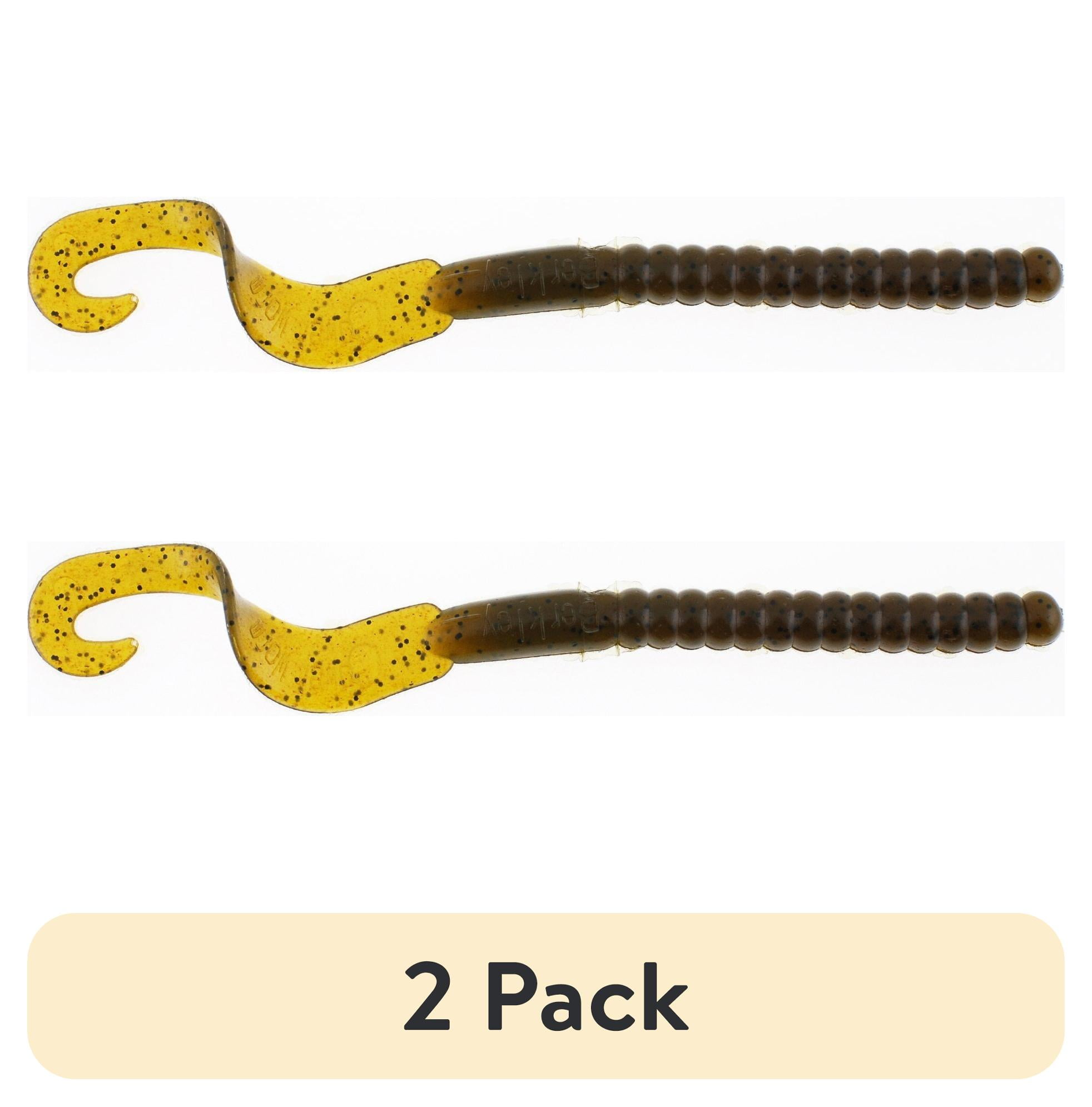 (2 pack) Berkley PowerBait® Power Worm Fishing Bait, Green Pumpkin, 7in ...