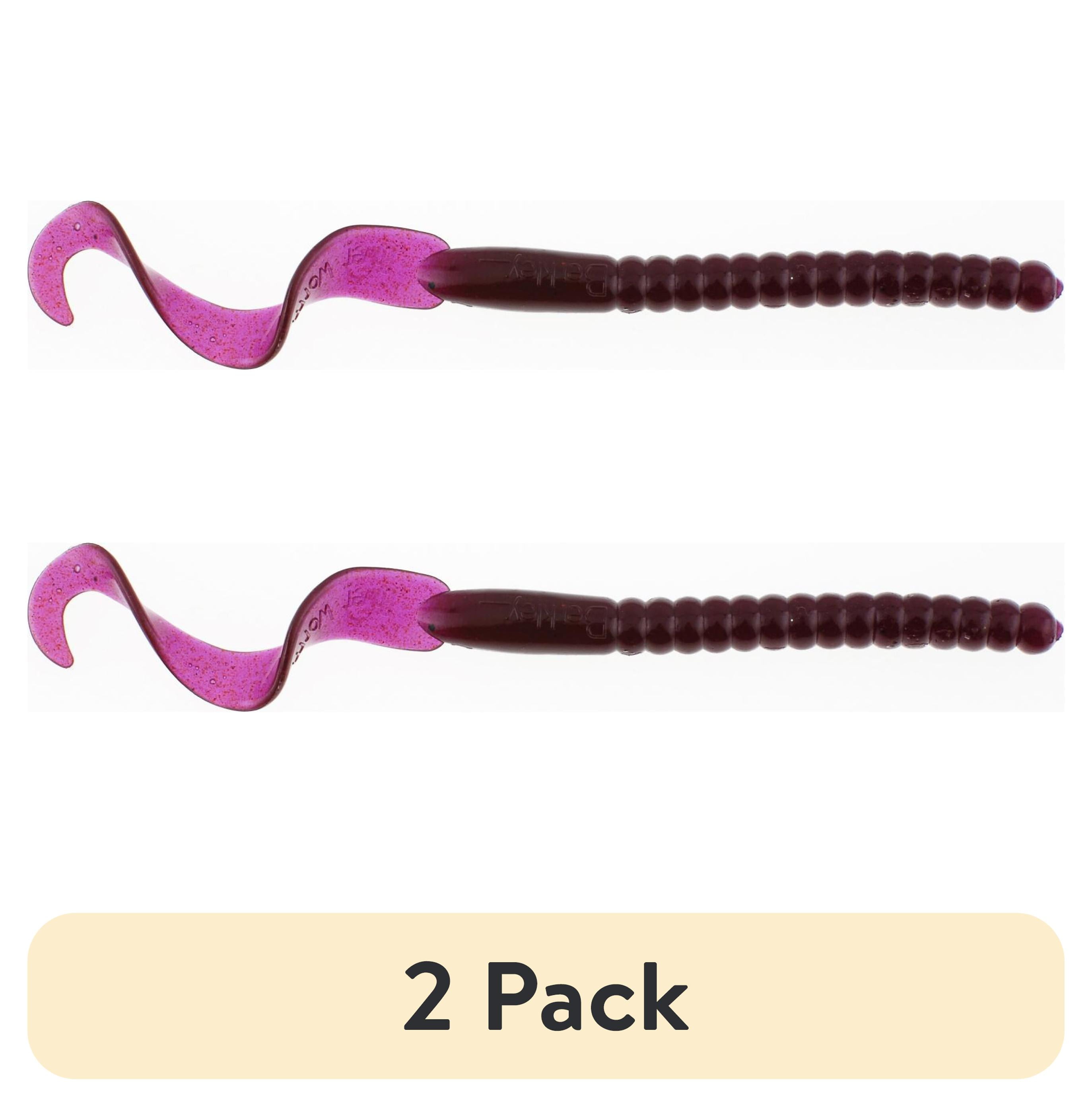 (2 pack) Berkley PowerBait® Power Worm Fishing Bait, Purple, 7in ...