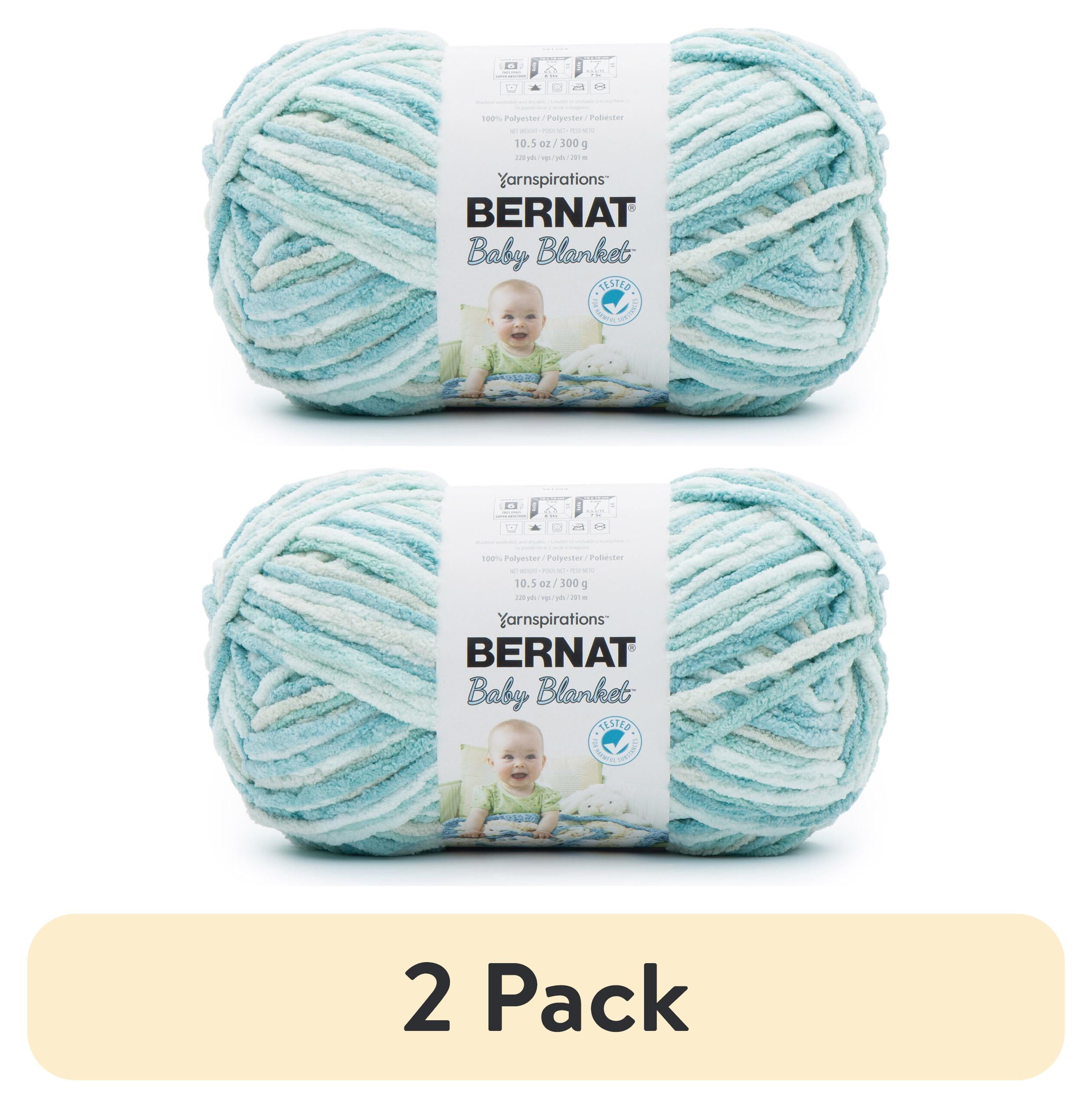 (2 pack) Bernat® Baby Blanket™ #6 Super Bulky Polyester Yarn, Baby Blue ...