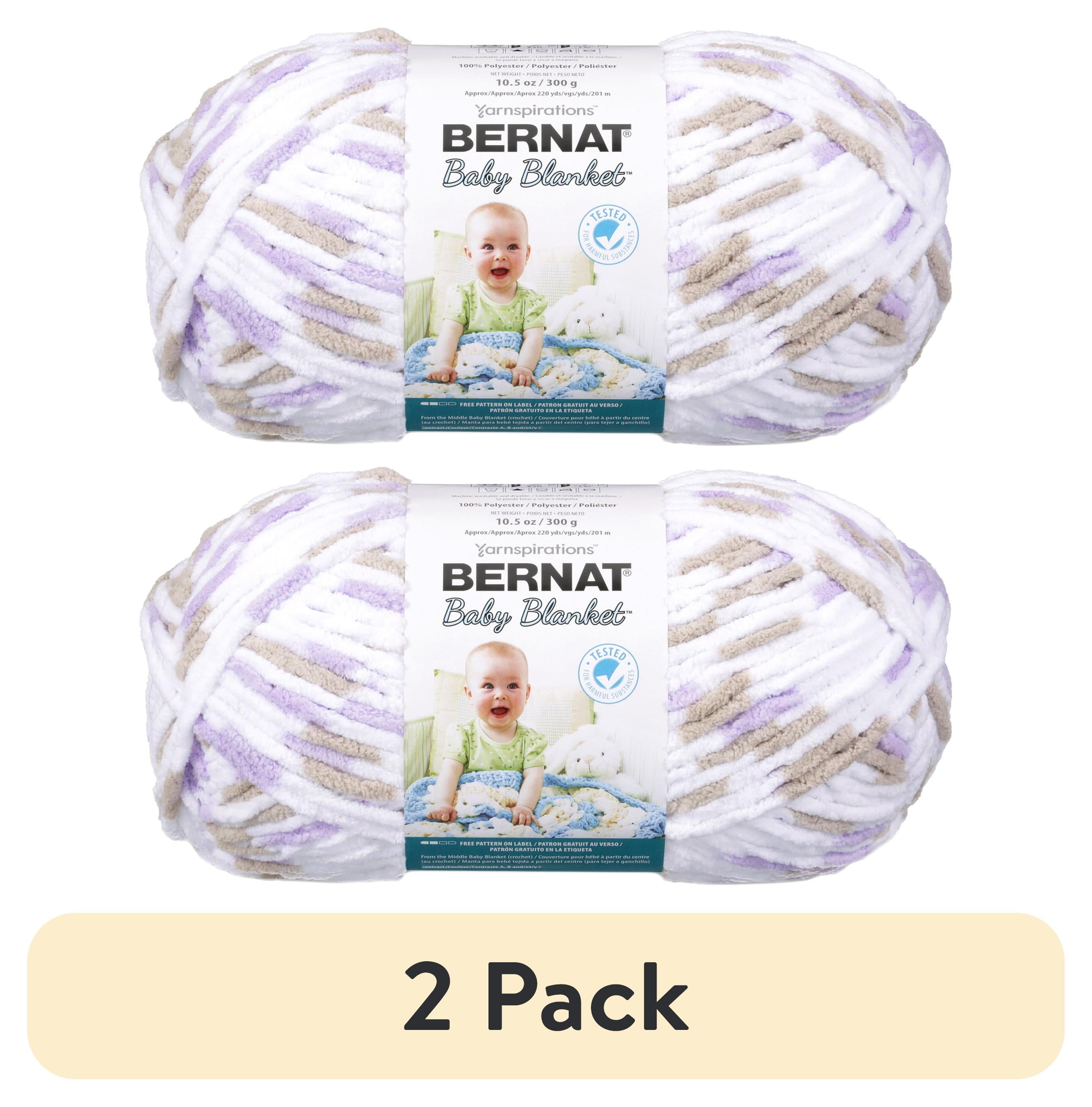 (2 pack) Bernat Baby Blanket Big Ball Yarn-Little Lilac Dove Print ...