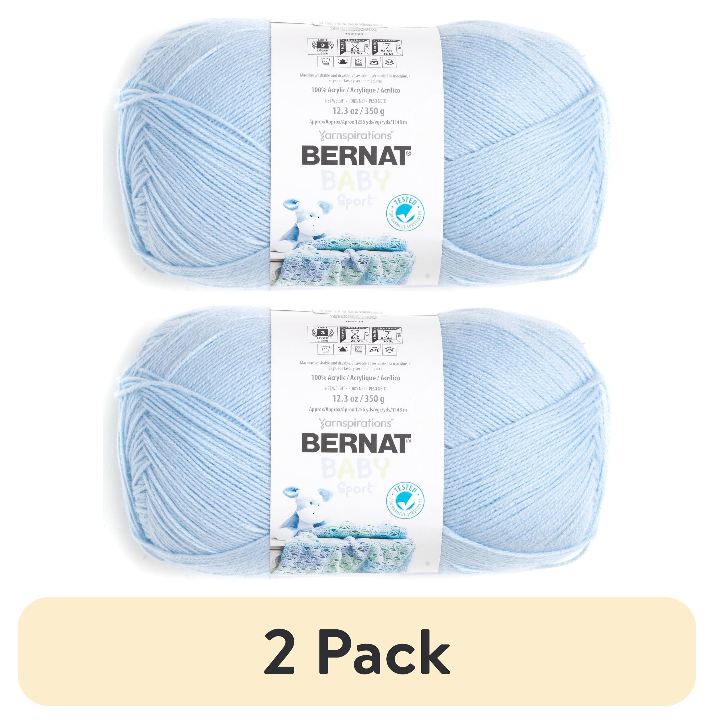 (2 pack) Bernat Baby Sport 3 DK Acrylic Yarn, Baby Blue 10.5oz/300g ...