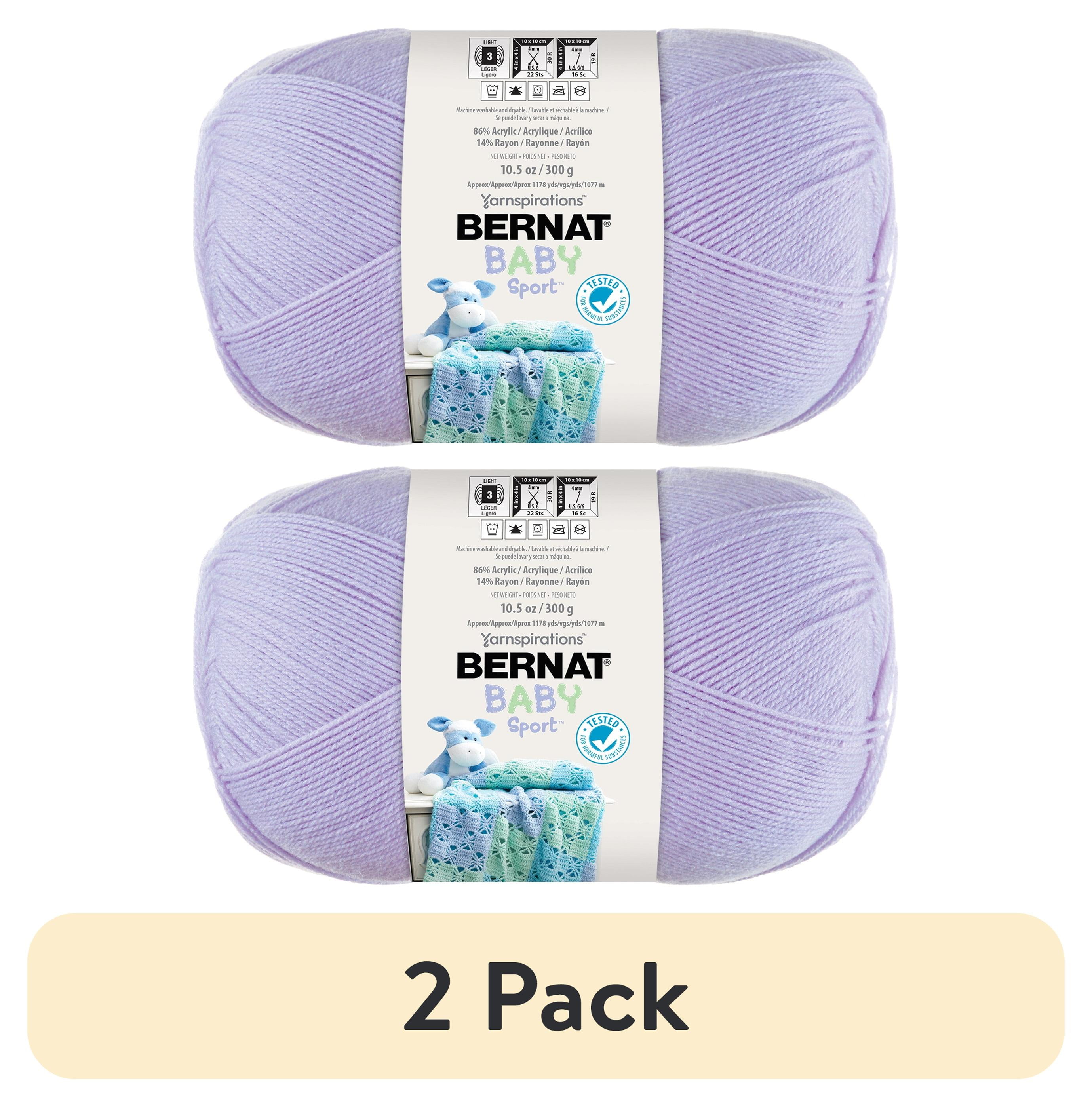 (2 pack) Bernat® Baby Sport™ #3 Light Acrylic Yarn, Lavender 10.5oz ...
