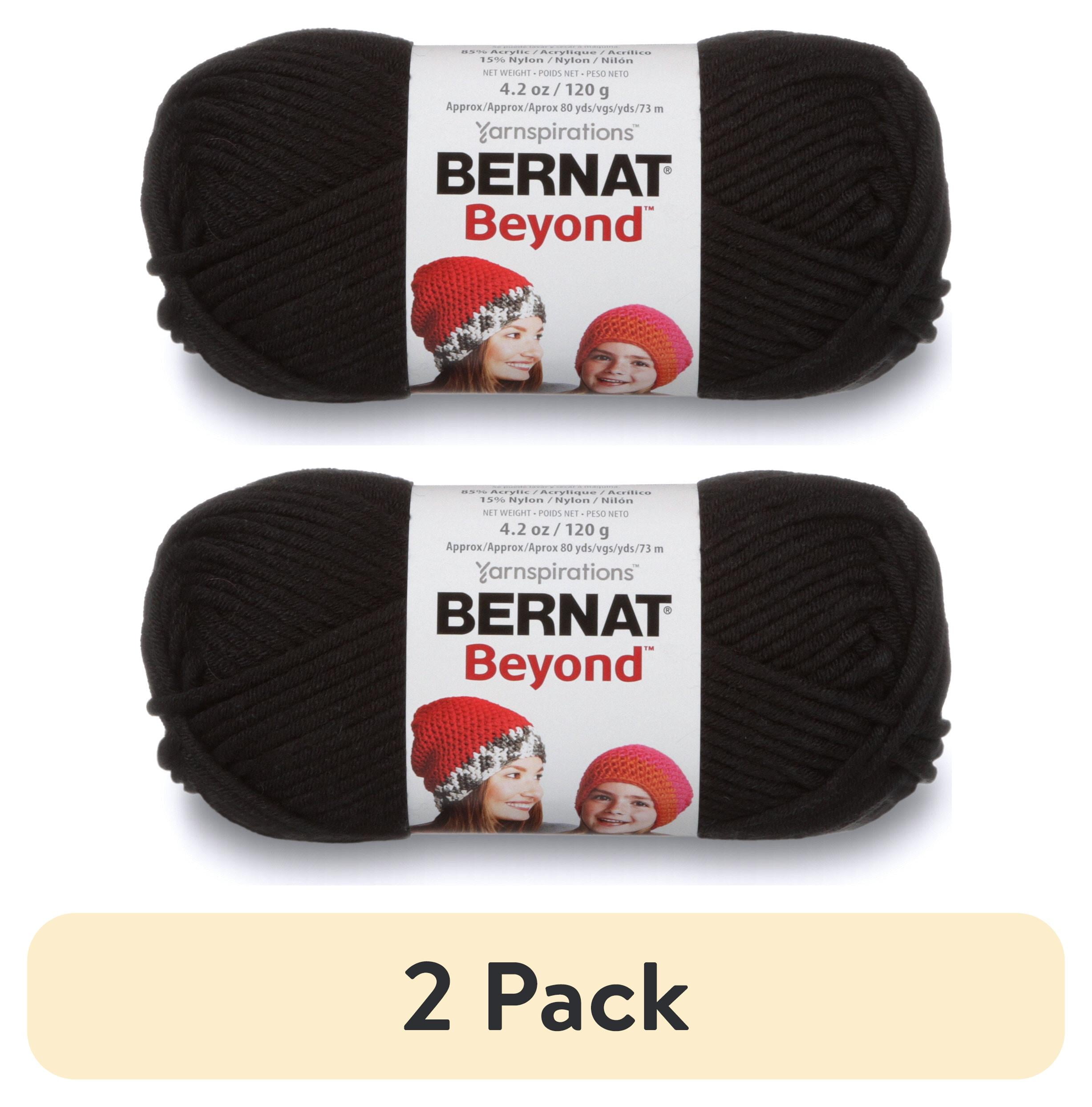 (2 pack) Bernat Beyond Super Bulky Acrylic Nylon Black Yarn, 80 yd ...