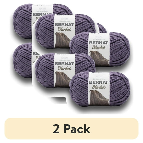 (2 pack) Bernat® Blanket™ #6 Super Bulky Polyester Yarn, Aubergine 10 ...