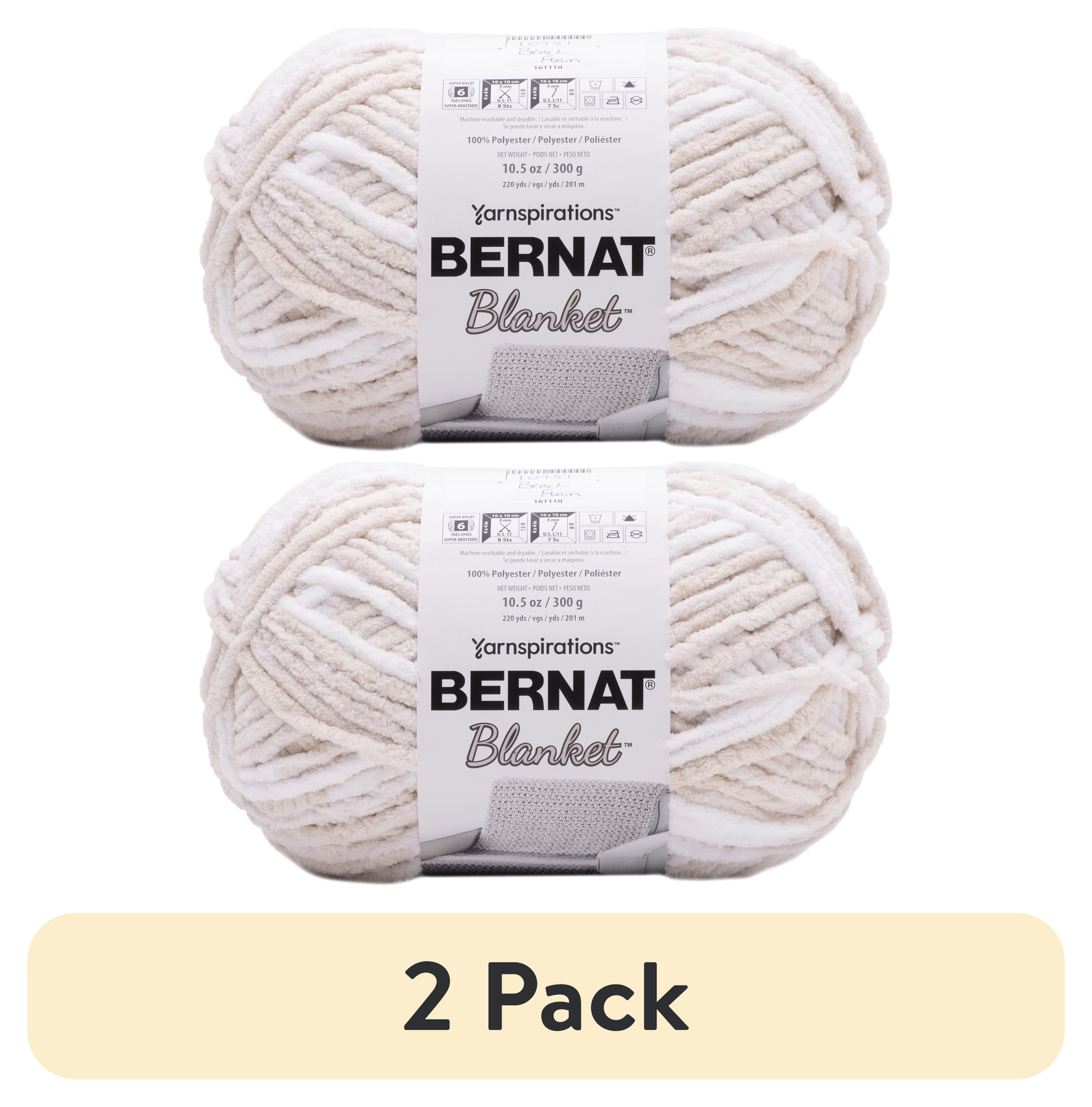 (2 pack) Bernat® Blanket™ #6 Super Bulky Polyester Yarn, Beach Foam 10 ...