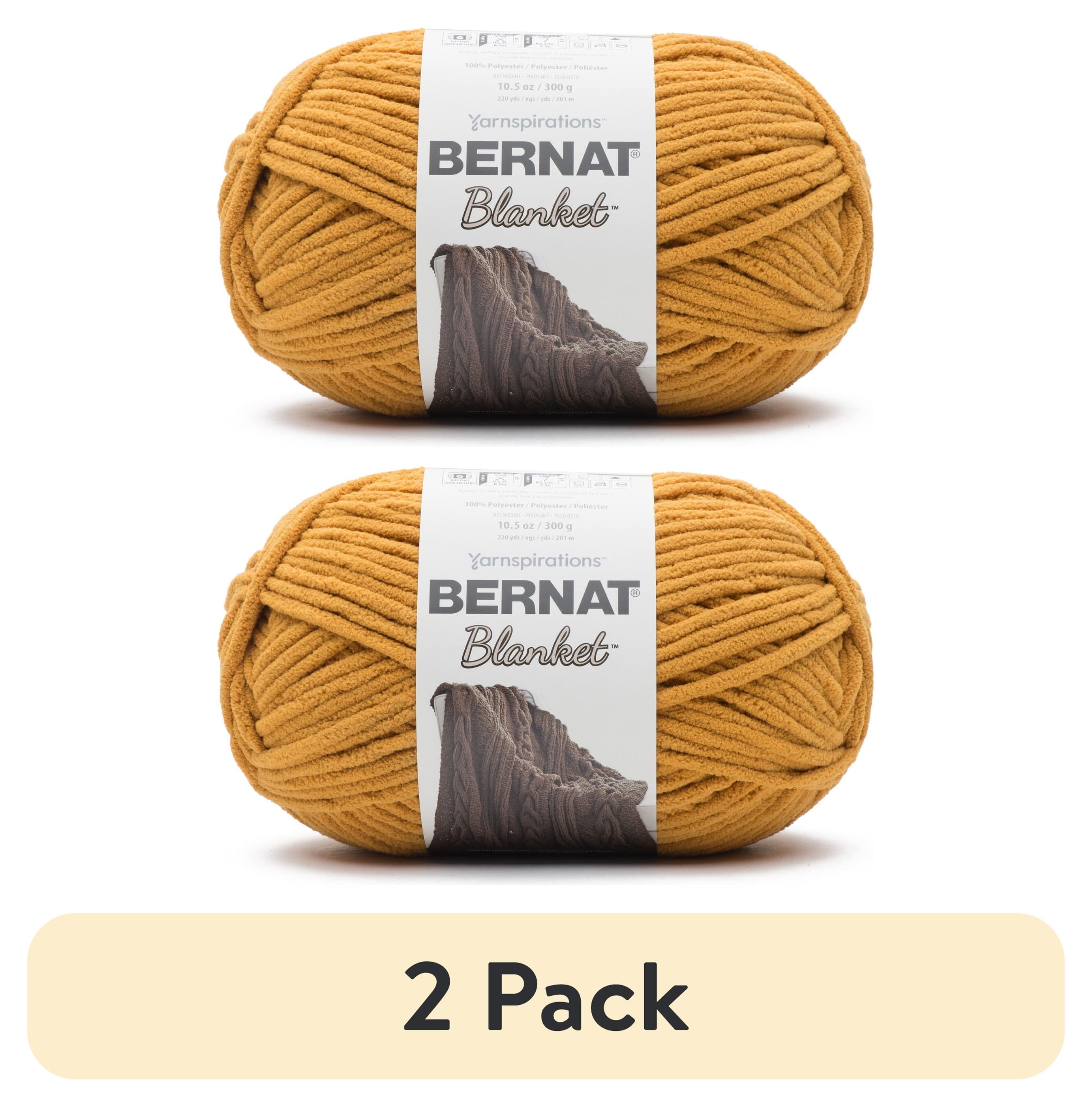 (2 pack) Bernat® Blanket™ #6 Super Bulky Polyester Yarn, Burnt Mustard ...