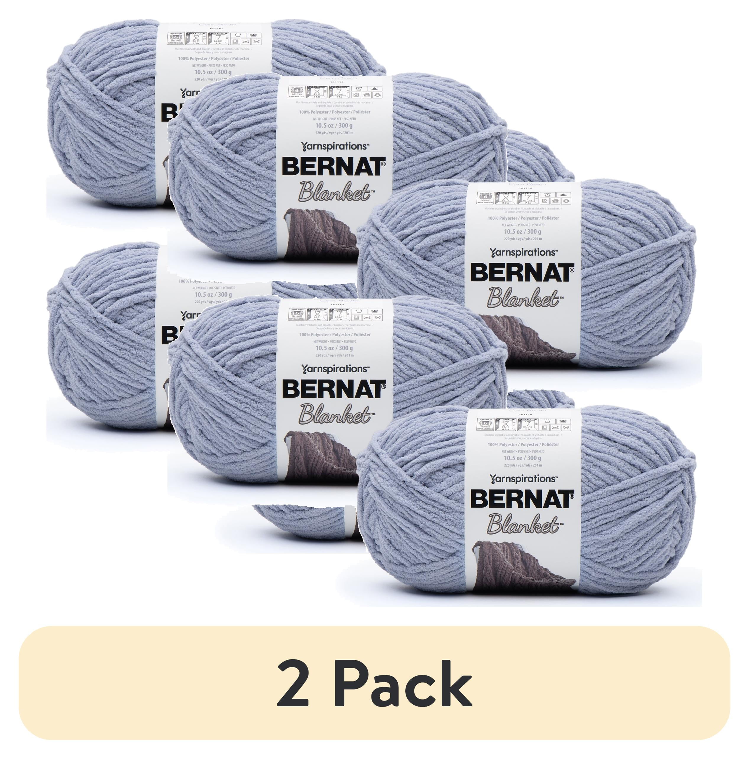 (2 pack) Bernat® Blanket™ #6 Super Bulky Polyester Yarn, Cornflower 10 ...