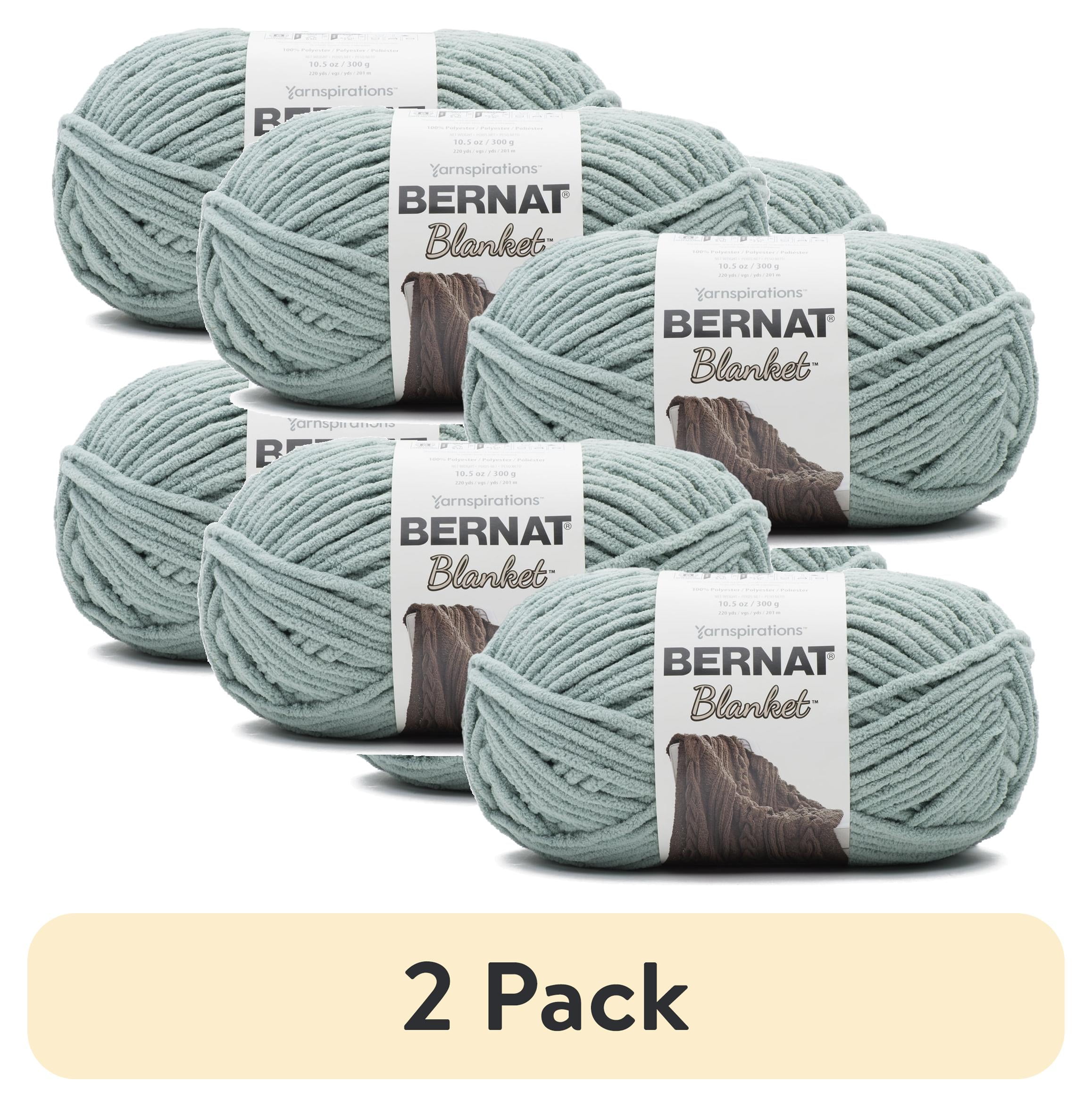 (2 pack) Bernat® Blanket™ #6 Super Bulky Polyester Yarn, Misty Green 10 ...