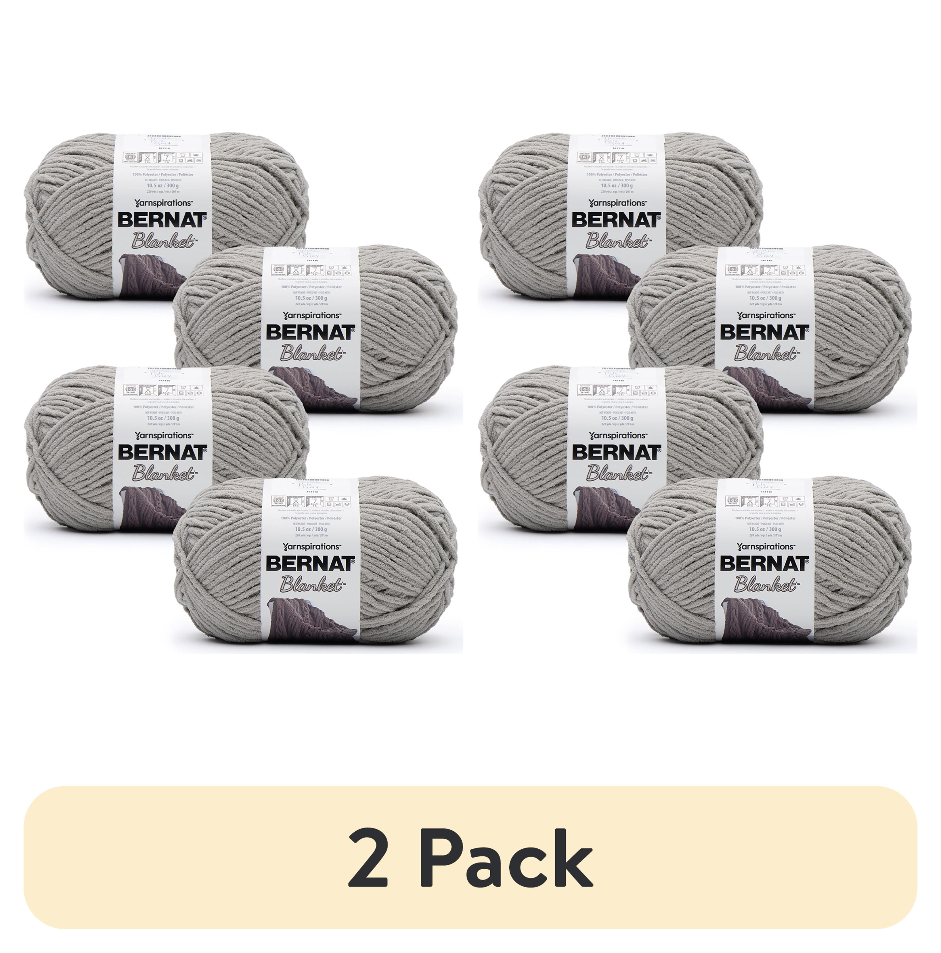 (2 pack) Bernat® Blanket™ #6 Super Bulky Polyester Yarn, Pale Gray 10 ...