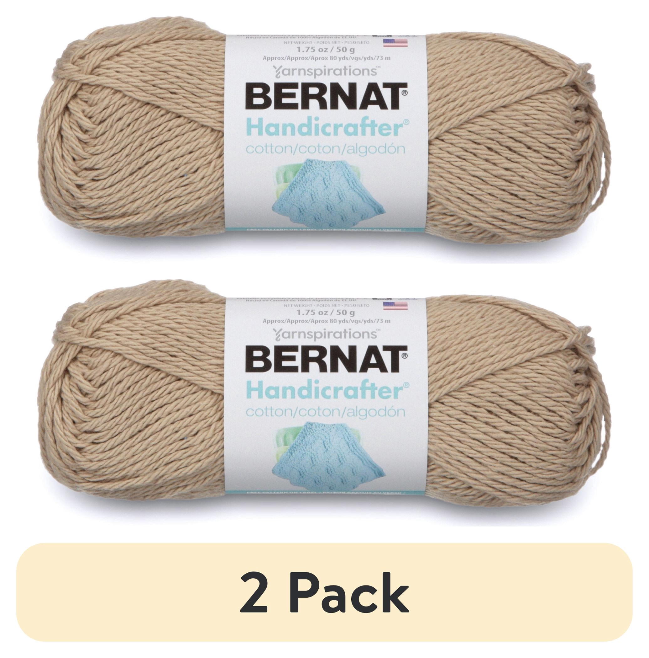 (2 pack) Bernat Handicrafter 4 Medium Cotton Yarn, Jute 1.75oz/50g, 80 ...