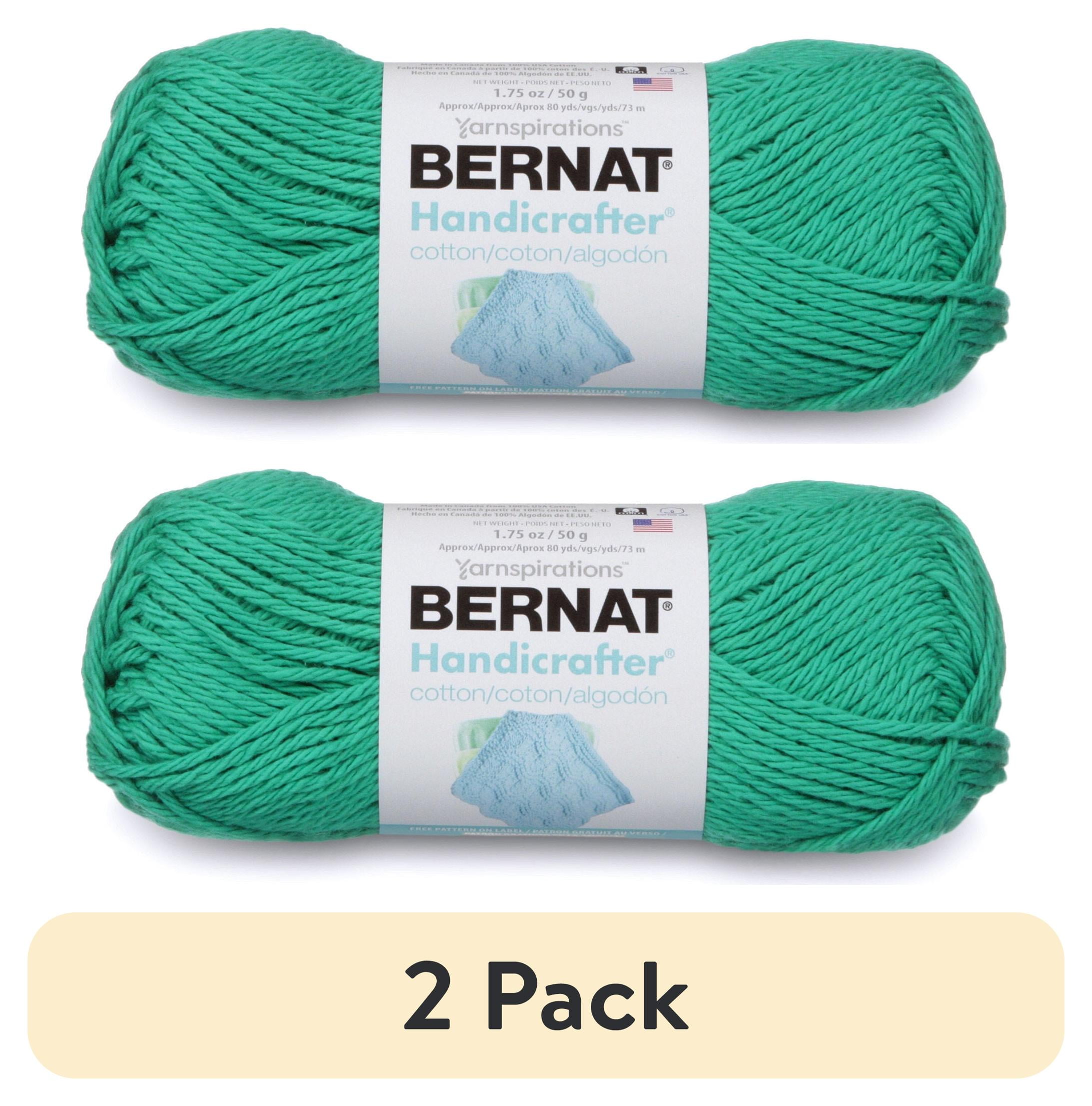 (2 pack) Bernat Handicrafter Cotton Yarn (50G/1.5 Oz), Emerald ...