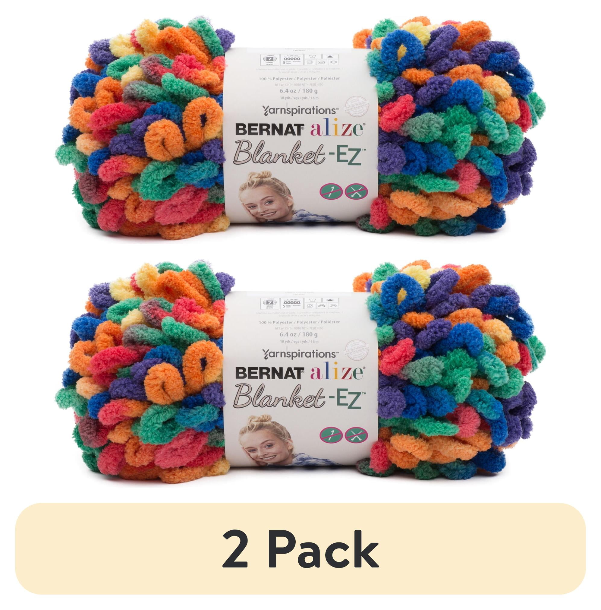 (2 pack) Bernat Jumbo 100% Polyester Bright Rainbow Yarn, 18 yd ...