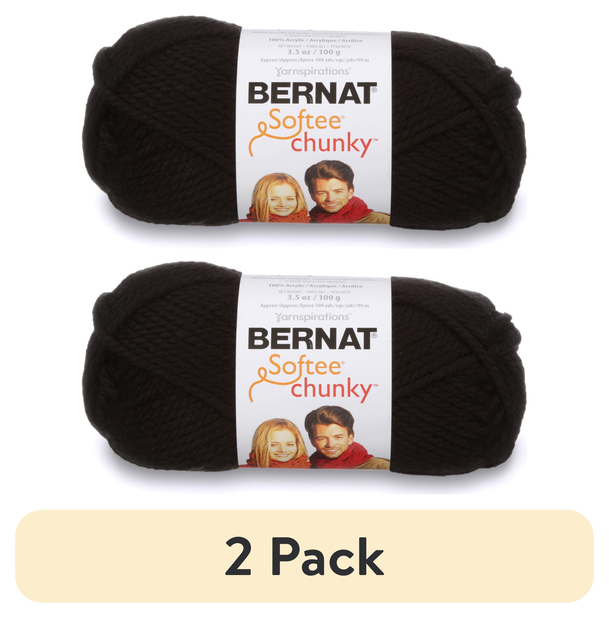 (2 pack) Bernat® Softee Chunky Sb™ #6 Super Bulky Acrylic Yarn, Black 3 ...