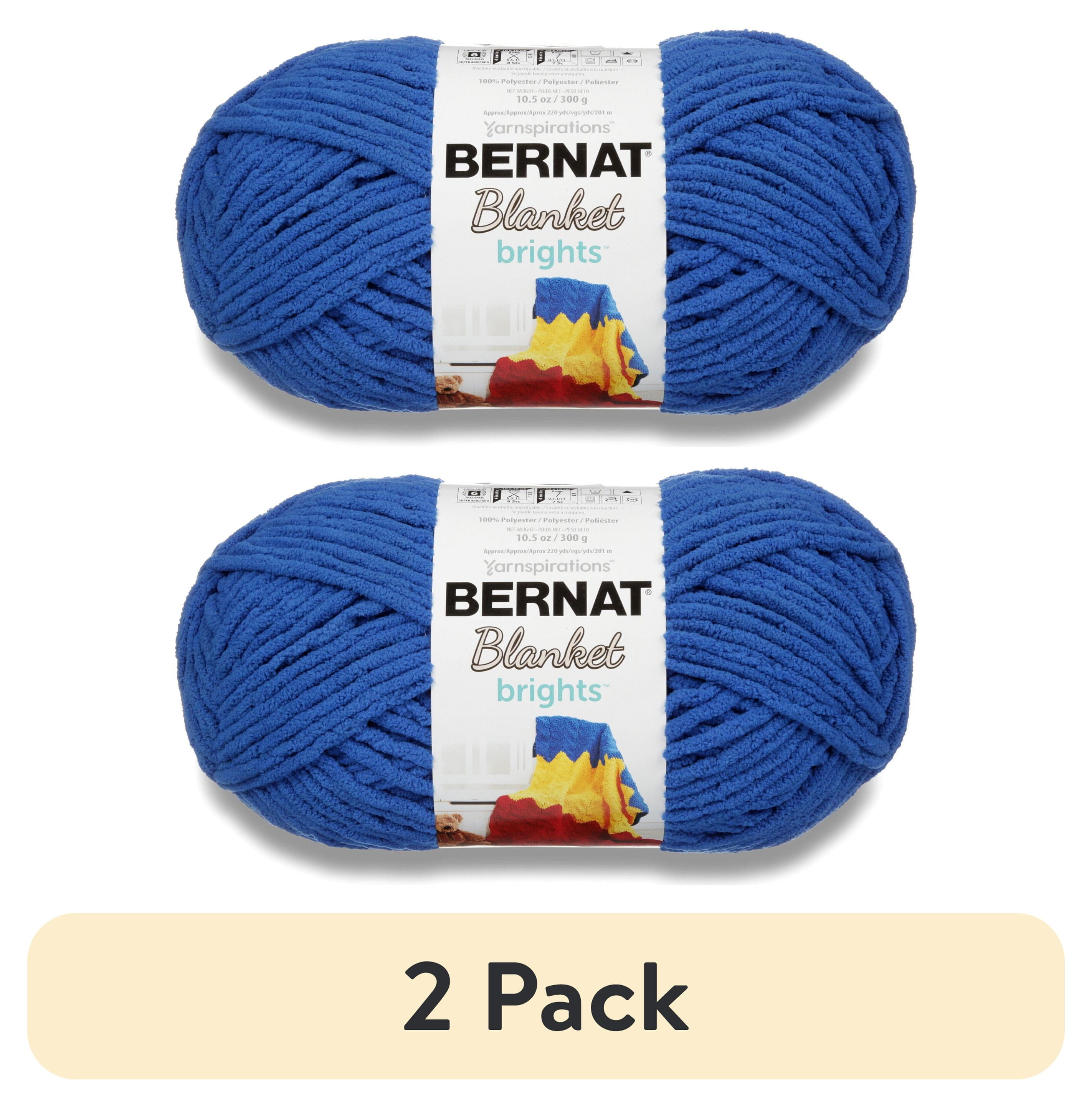 (2 pack) Bernat Super Bulky 100% Polyester Royal Blue Yarn, 220 yd ...