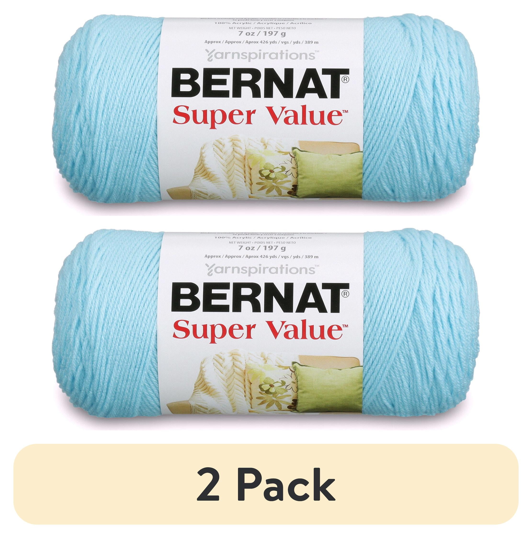 (2 pack) Bernat® Super Value™ #4 Worsted (Medium) Acrylic Yarn, Cool ...