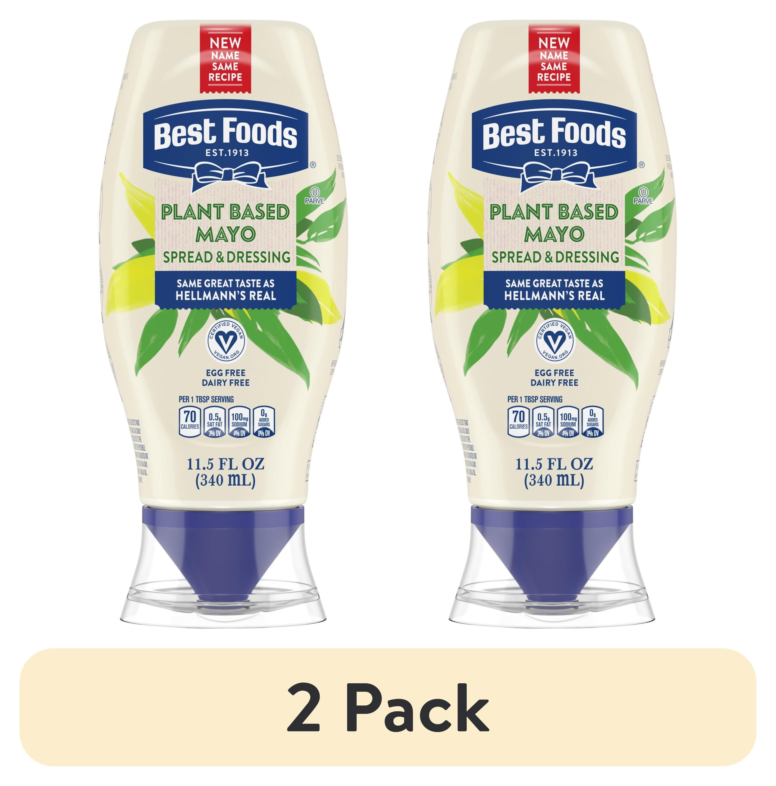 (2 pack) Best Foods Plant Based Mayonnaise Spread & Dressing Condiments ...