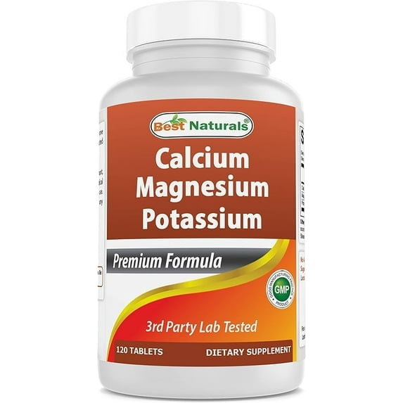 (2 pack) Best Naturals Calcium Magnesium Potassium - 120 Tablets ...