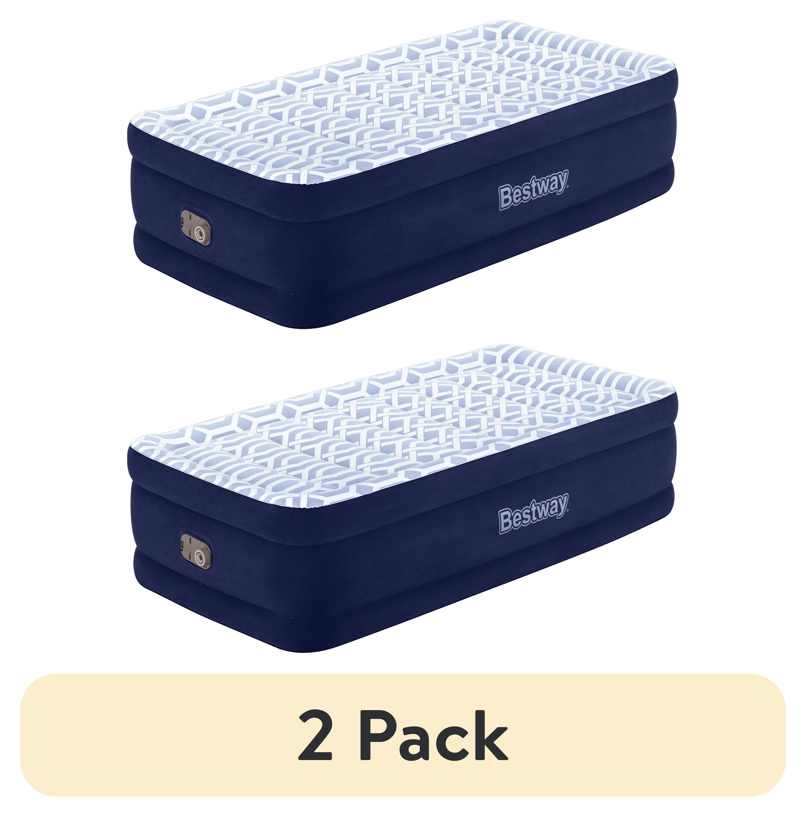 (2 pack) Bestway® Tritech Air Mattress Fashion Flock Twin 20" with built-in AC pump - Walmart.com