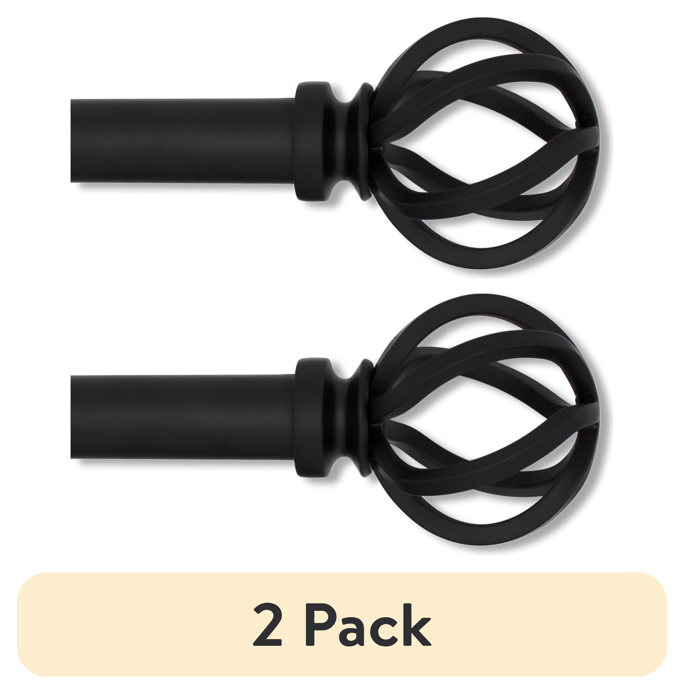 (2 pack) Better Homes & Gardens 1" Black Cage, 120" to 180" Width ...