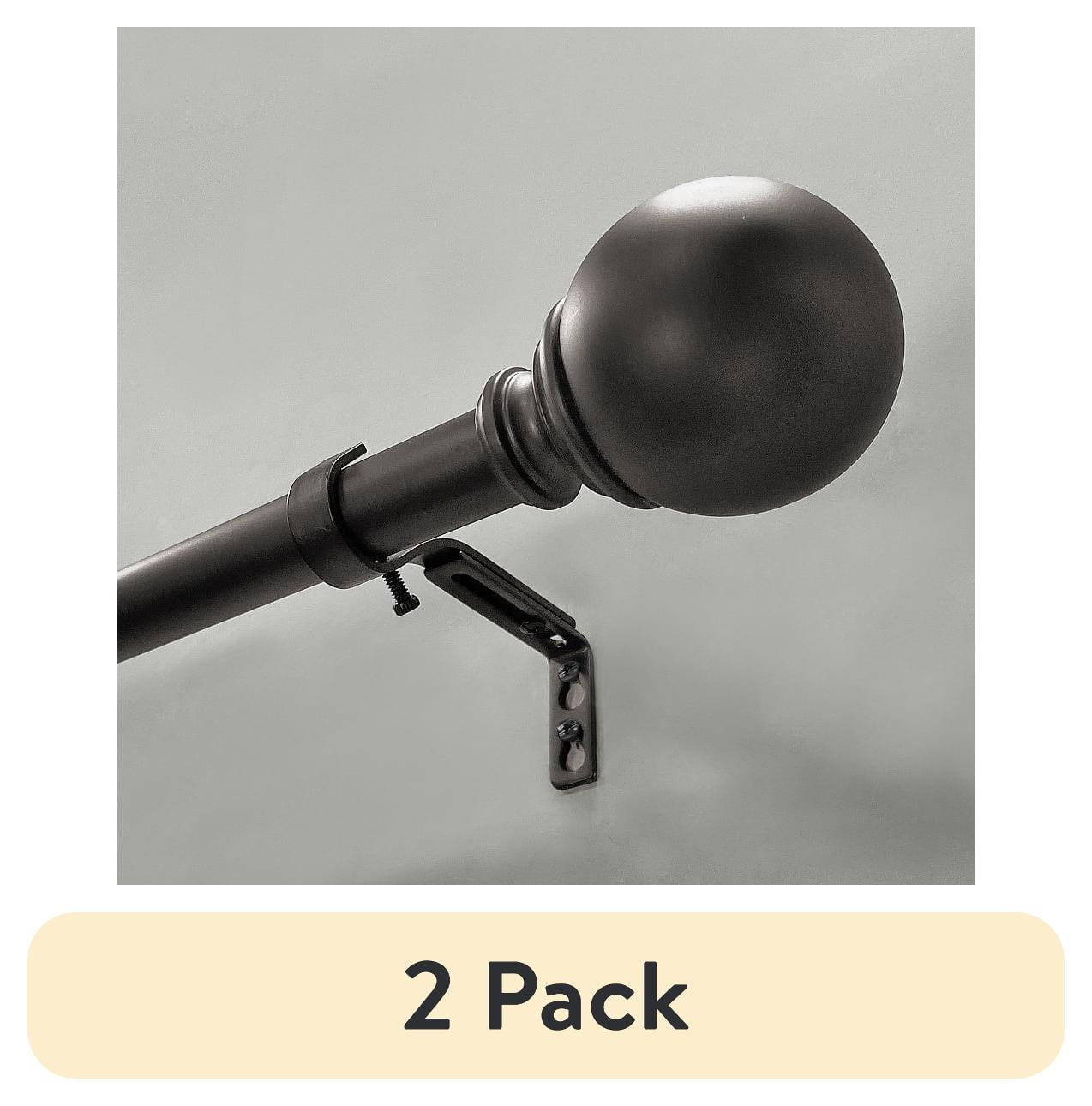 (2 pack) Better Homes & Gardens 1” Metal Ball Single Curtain Rod, Oil ...