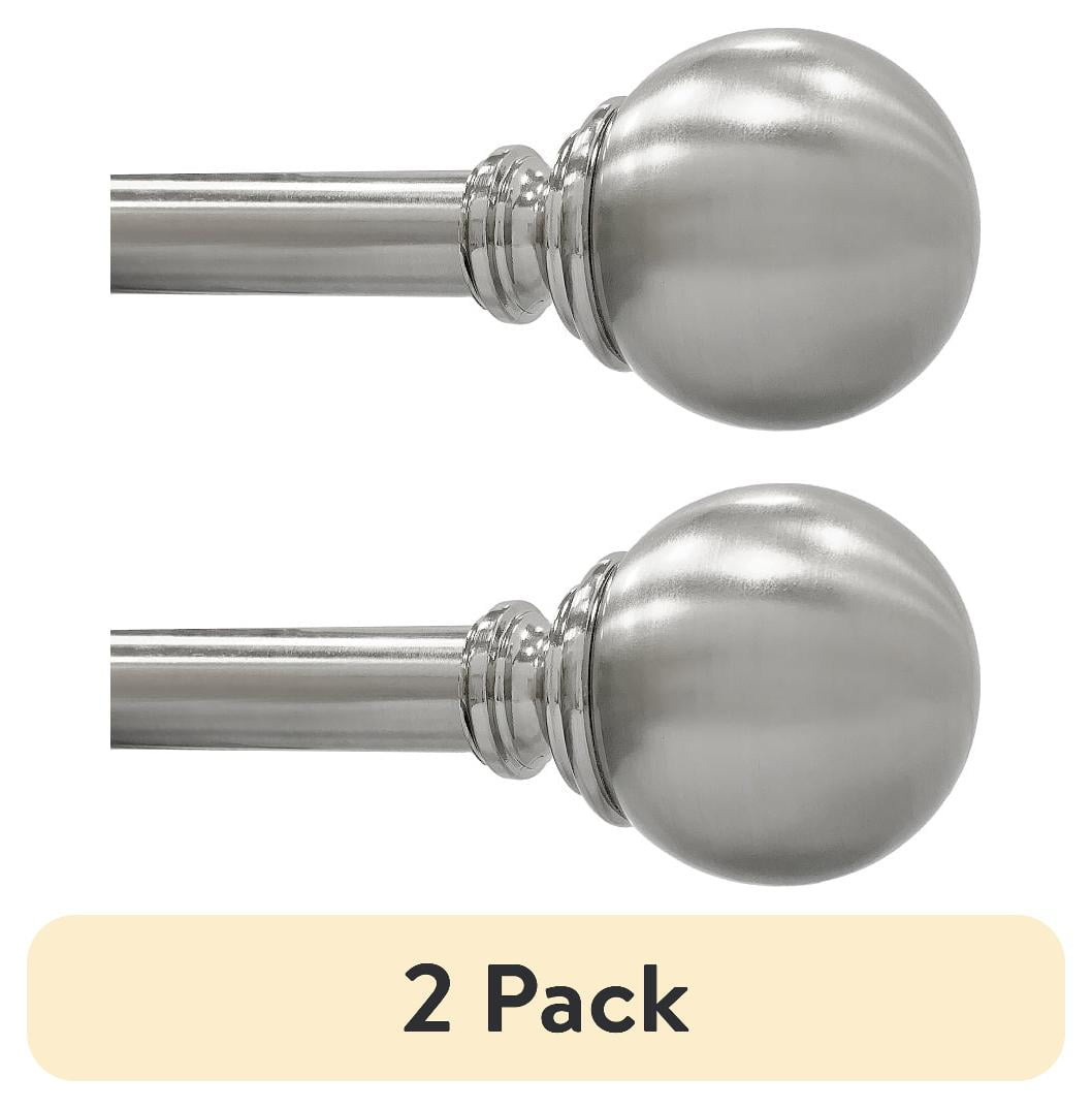 Better Homes & Gardens Brushed Nickel Expandable Curtain Rod Set 42-120 ...