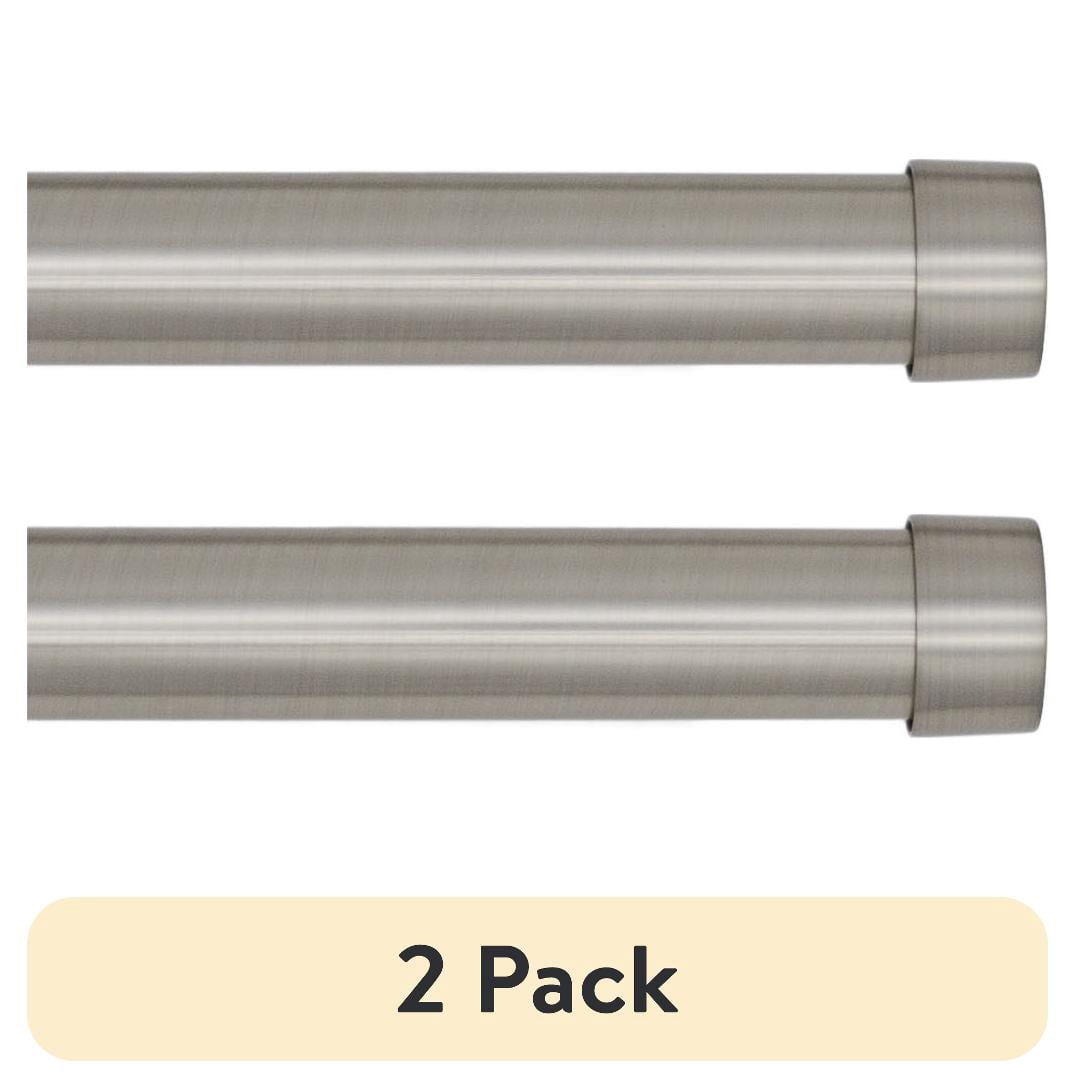 Brushed Nickel Curtain Rod Set - 42-120 Width - Walmart.com