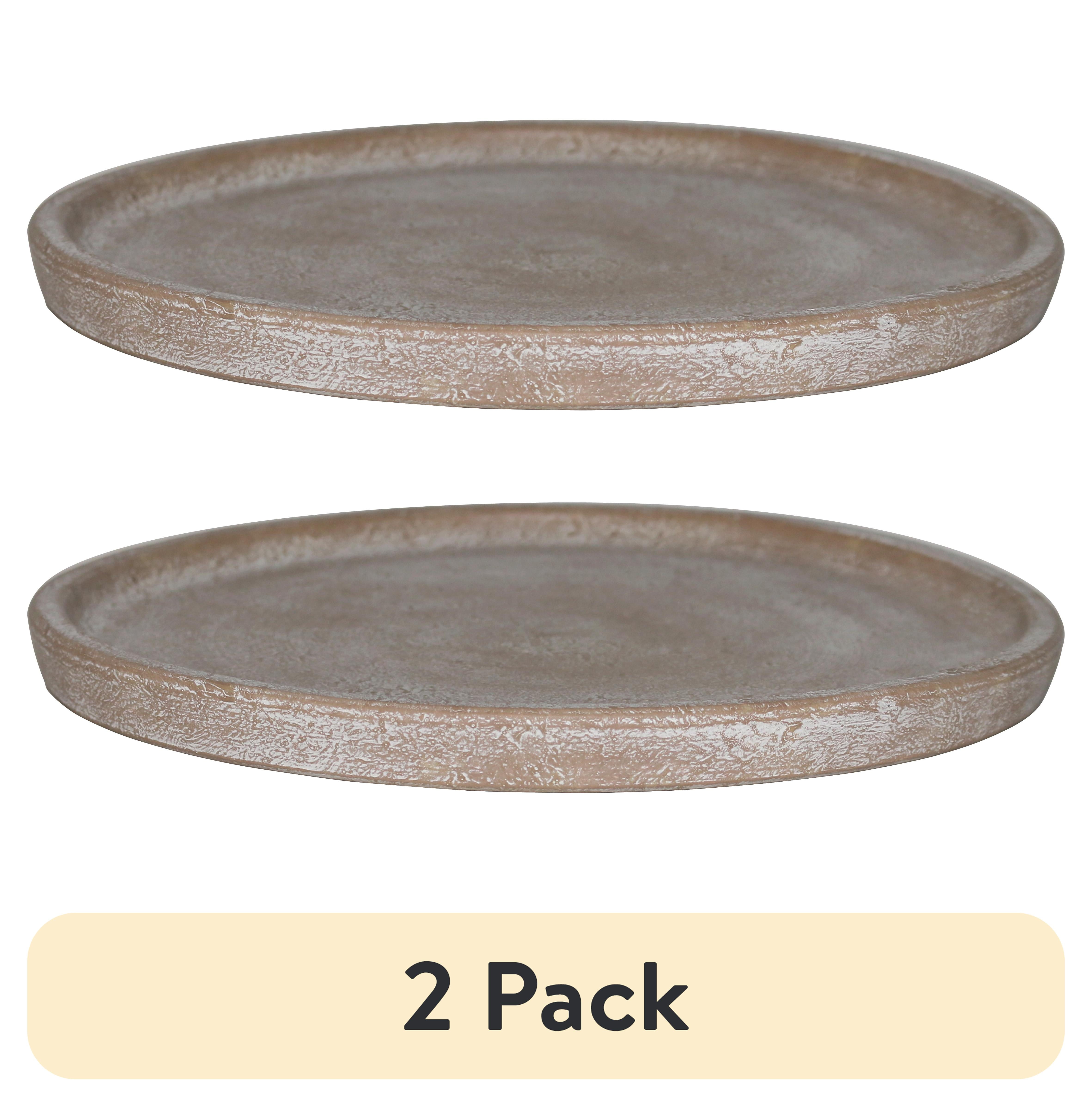 (2 pack) Better Homes & Gardens 10 in. Hand-painted Brown Earthenware ...
