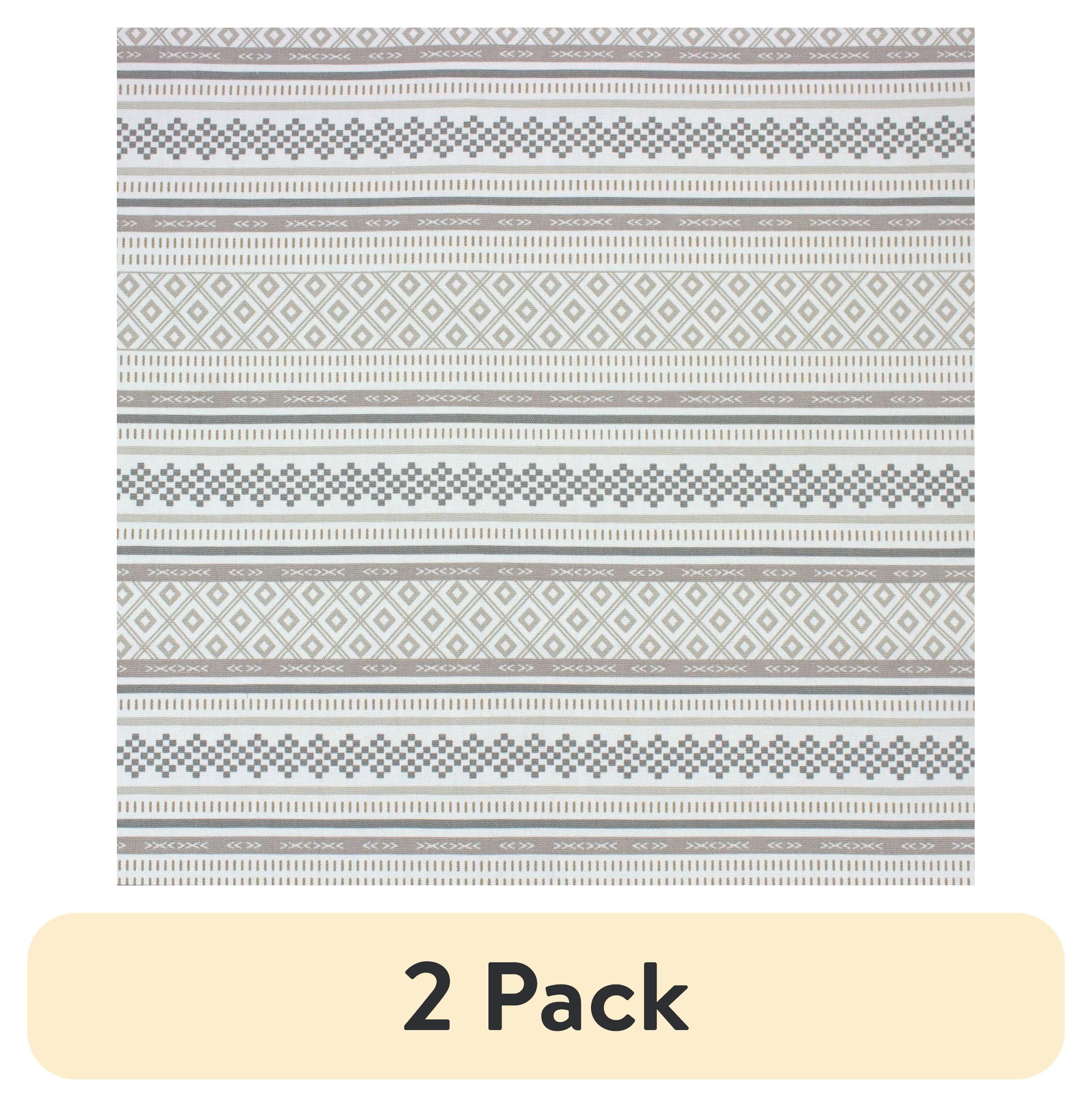 (2 pack) Better Homes & Gardens 100% Cotton Aztec Stripe Grey, 2 Yard ...