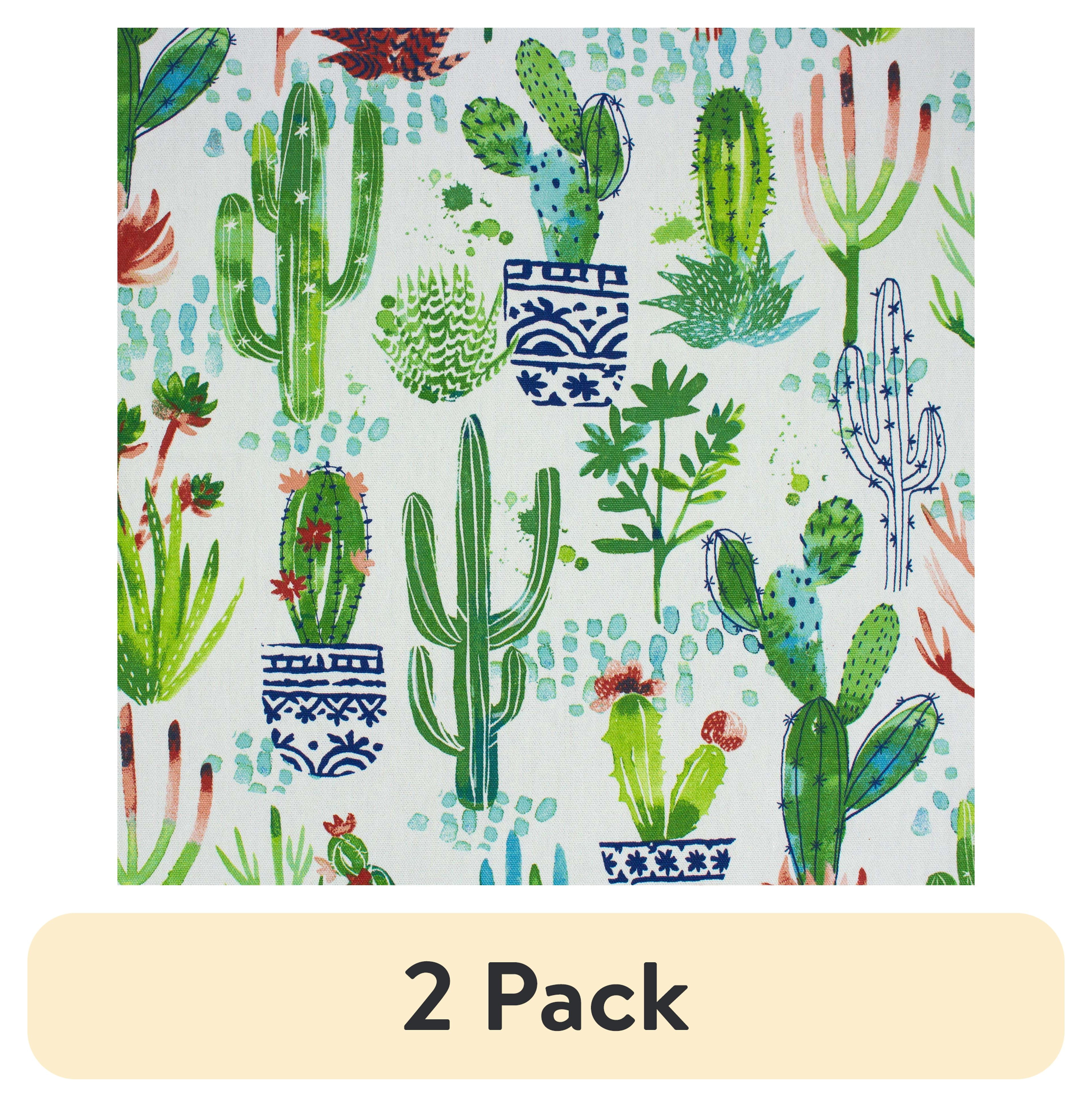 (2 pack) Better Homes & Gardens 100% Cotton Cactus Splash Teal, 2 Yard ...