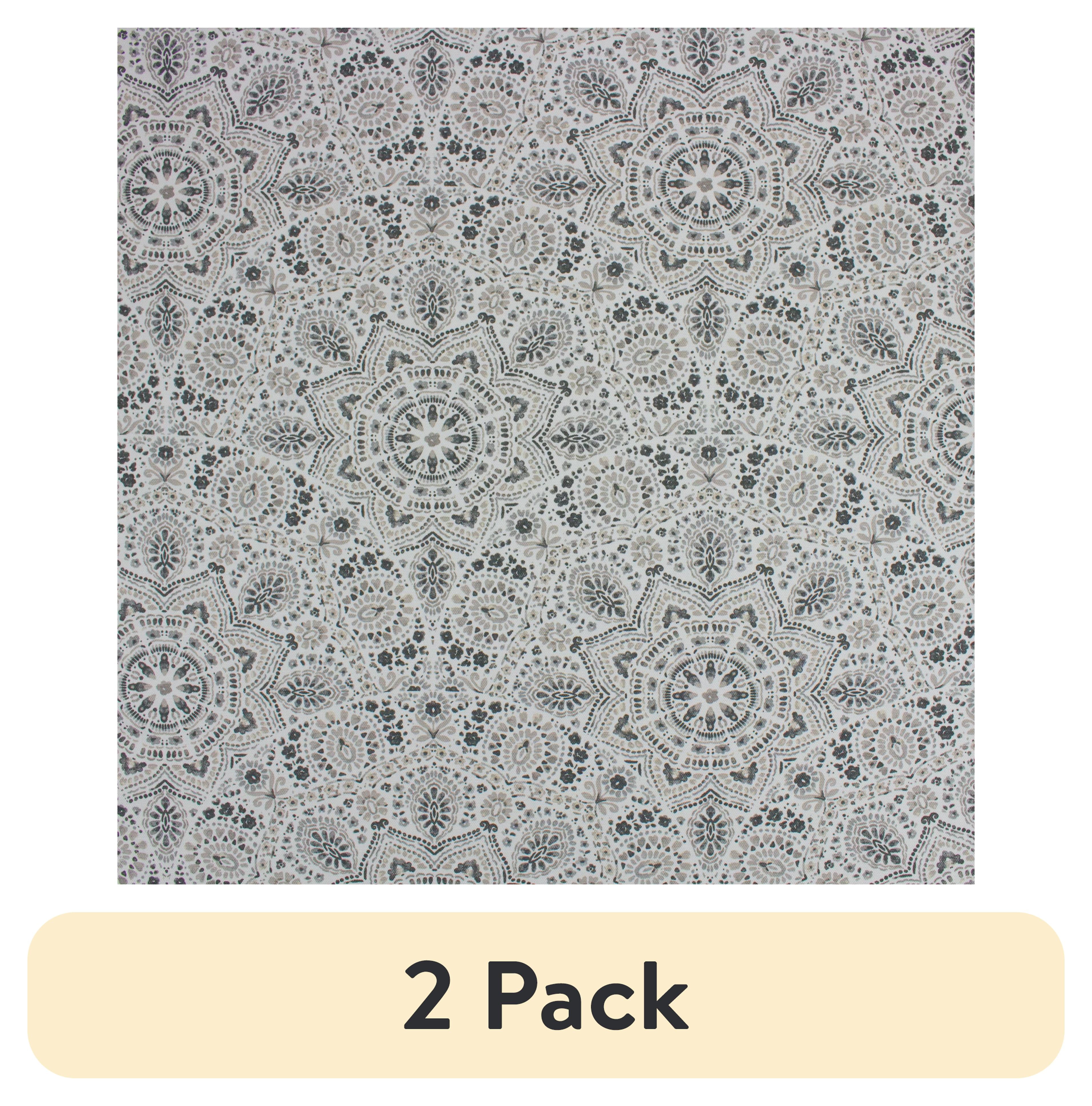 (2 pack) Better Homes & Gardens 100% Cotton Fan Medallion Grey, 2 Yard ...