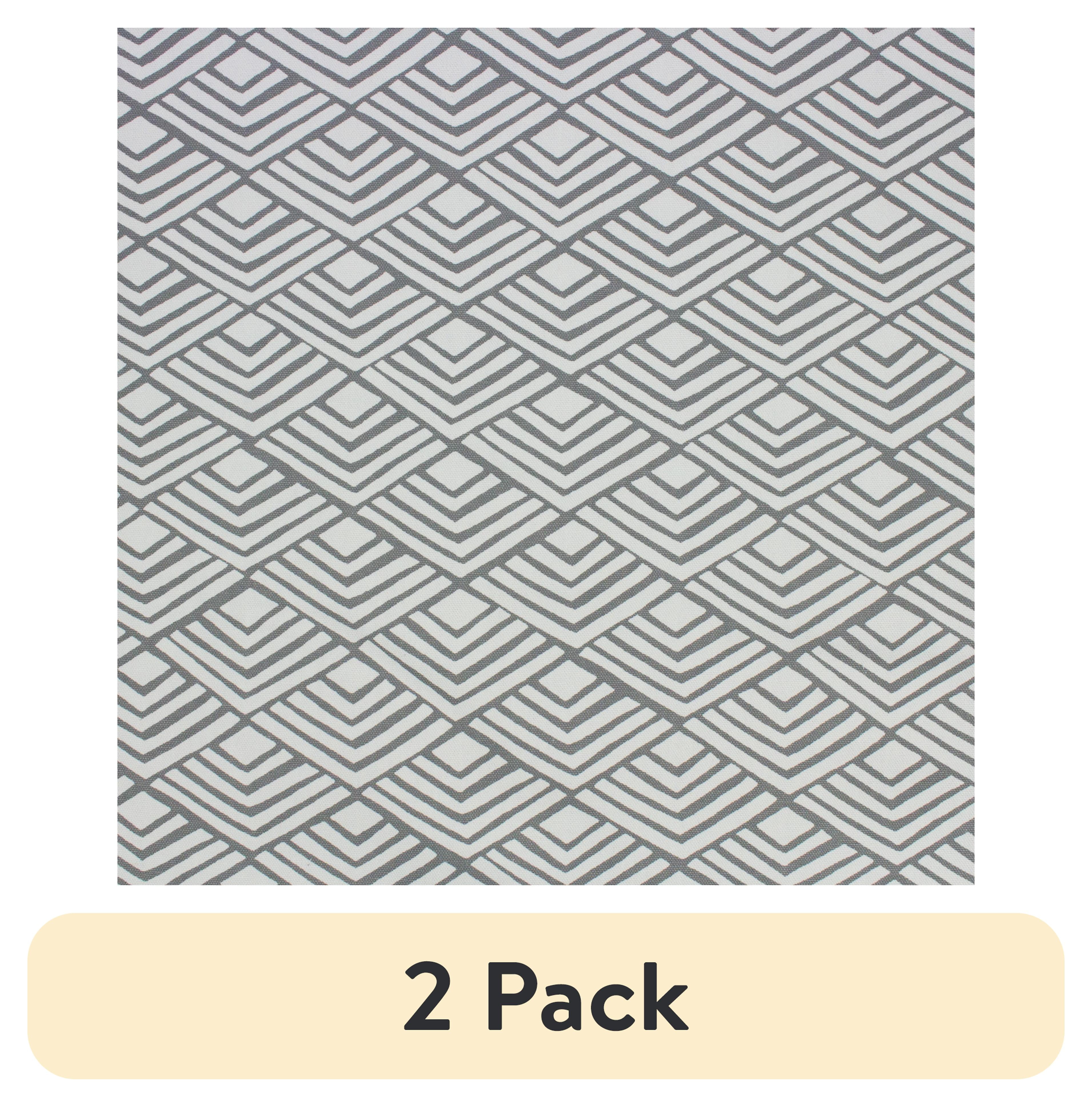 (2 pack) Better Homes & Gardens 100% Cotton Geo Fan Grey, 2 Yard Precut ...