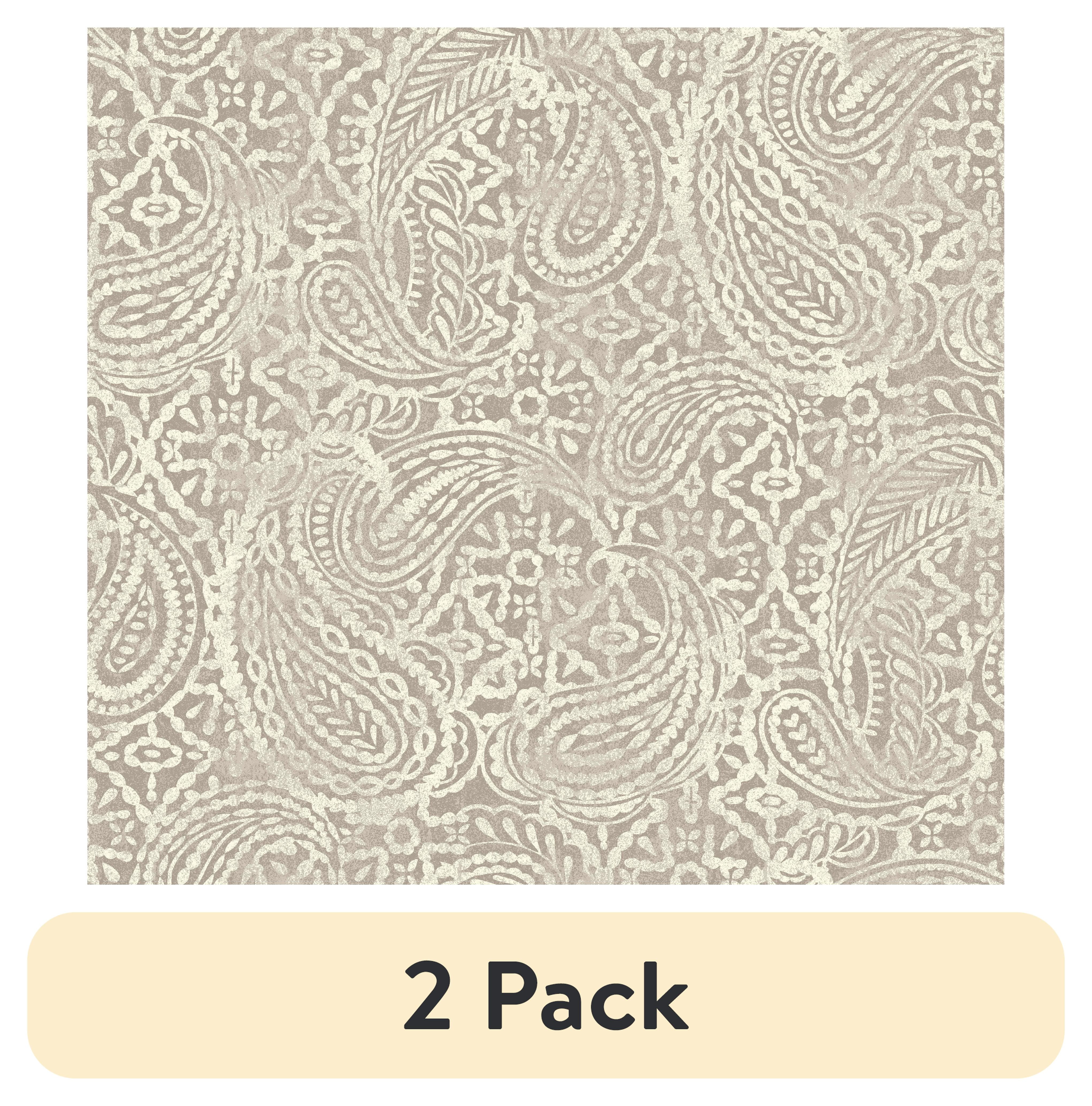 (2 pack) Better Homes & Gardens 100% Cotton Paisley Ogee Beige, 2 Yard ...