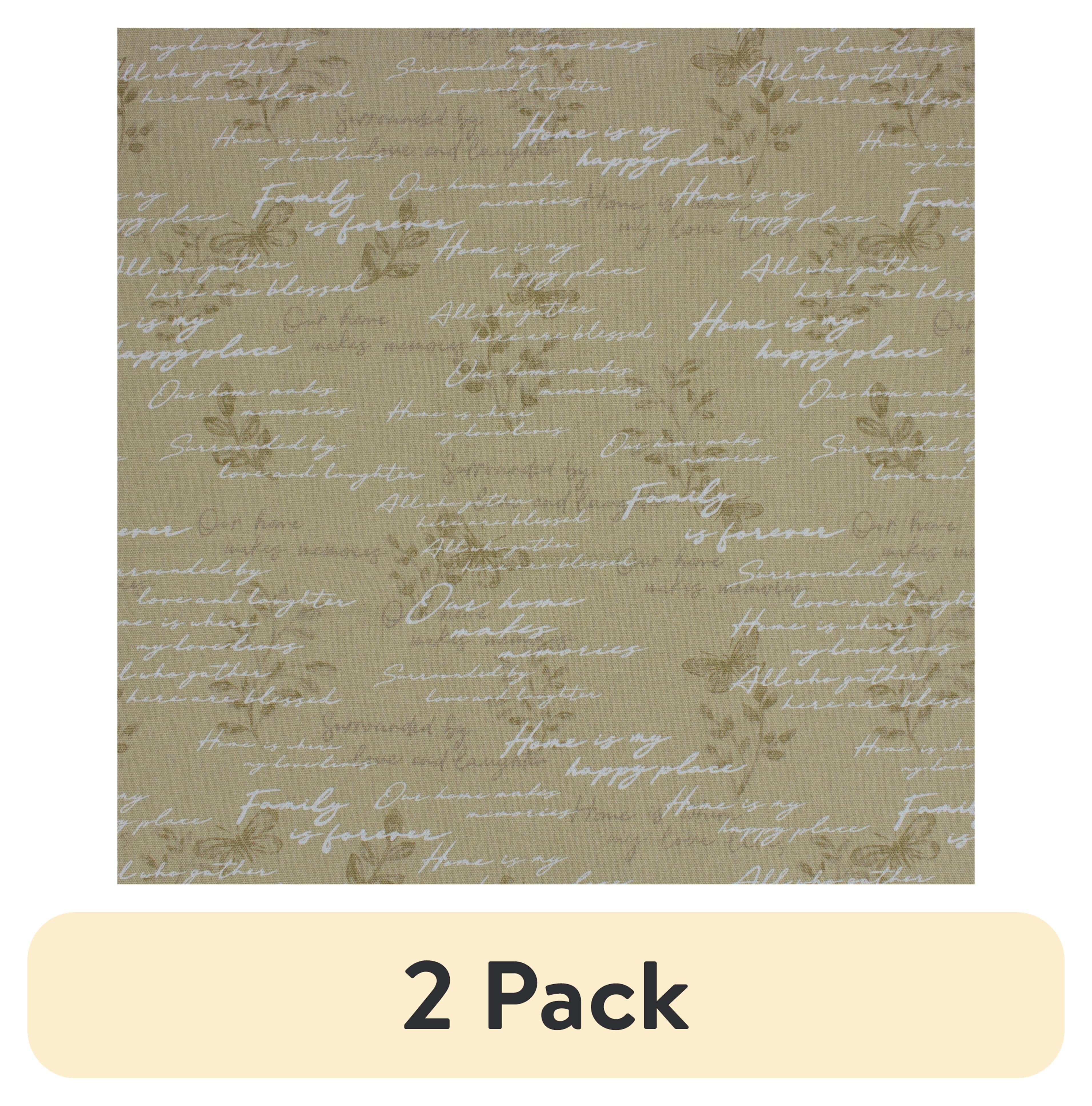 (2 pack) Better Homes & Gardens 100% Cotton Sentiments Beige, 2 Yard ...