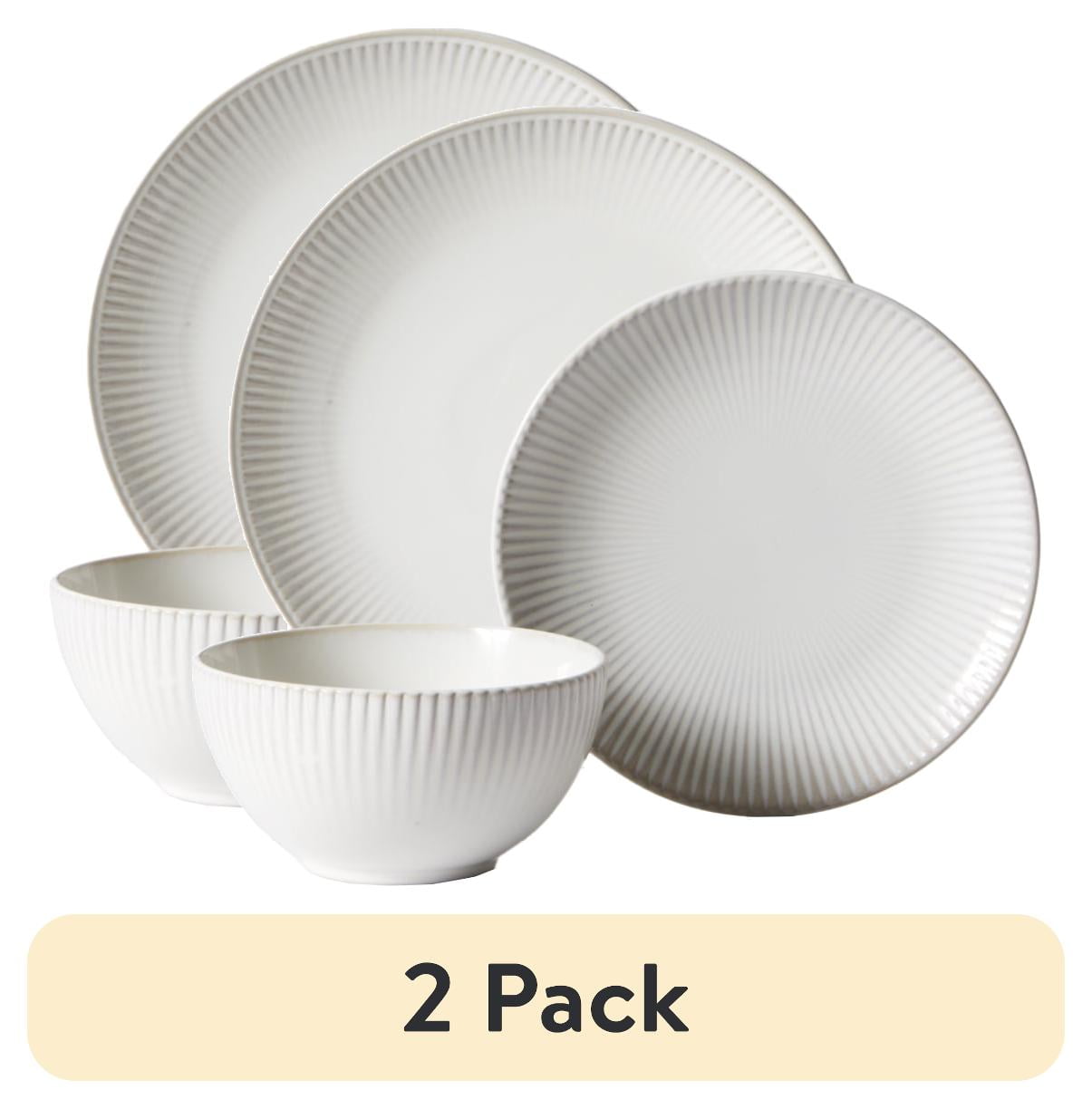 (2 pack) Better Homes & Gardens Sawyer 12-Piece Stoneware Dinnerware ...