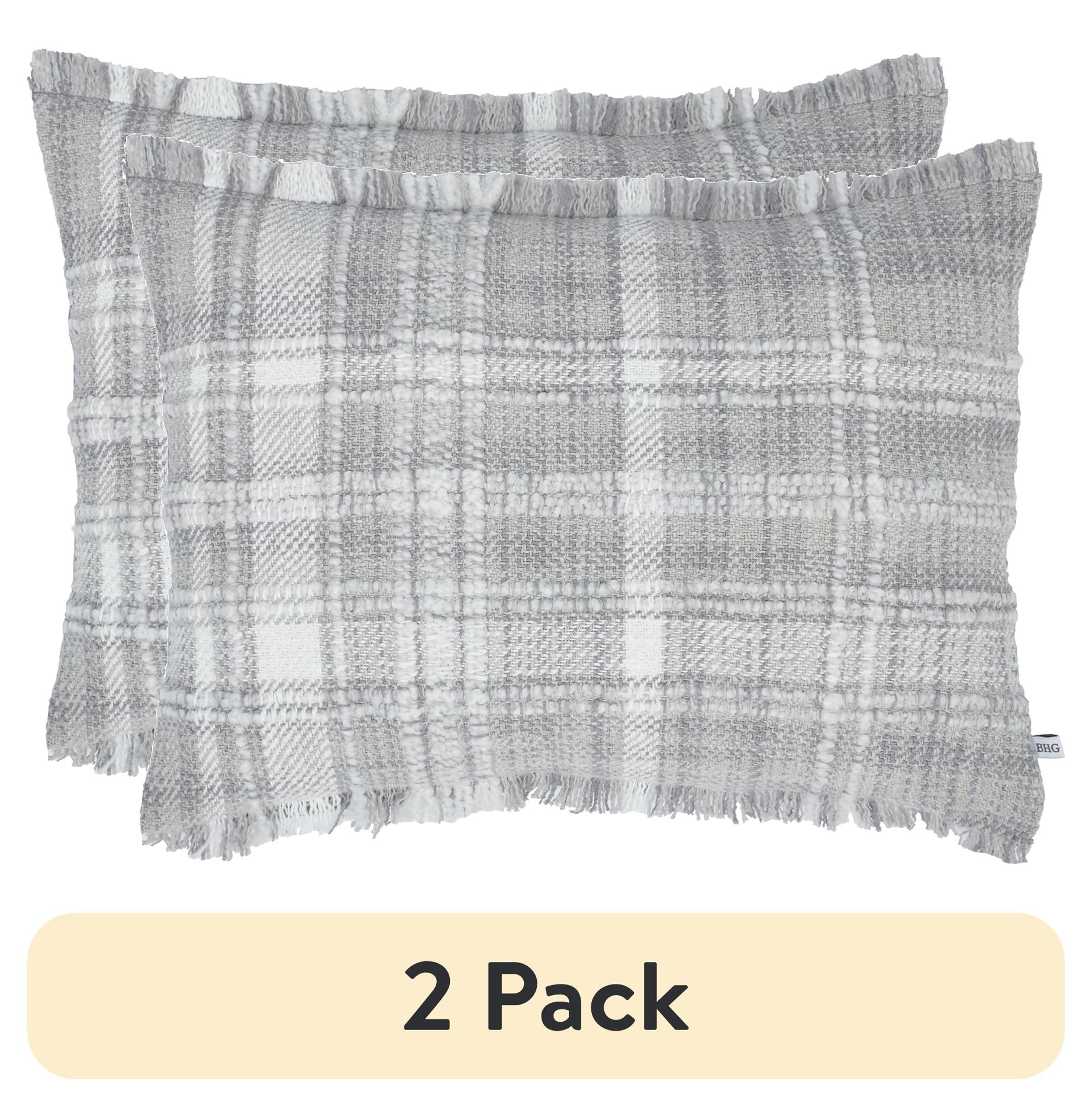 (2 pack) Better Homes & Gardens 14" x 20" Lulu Silver Plaid Cotton Rich ...