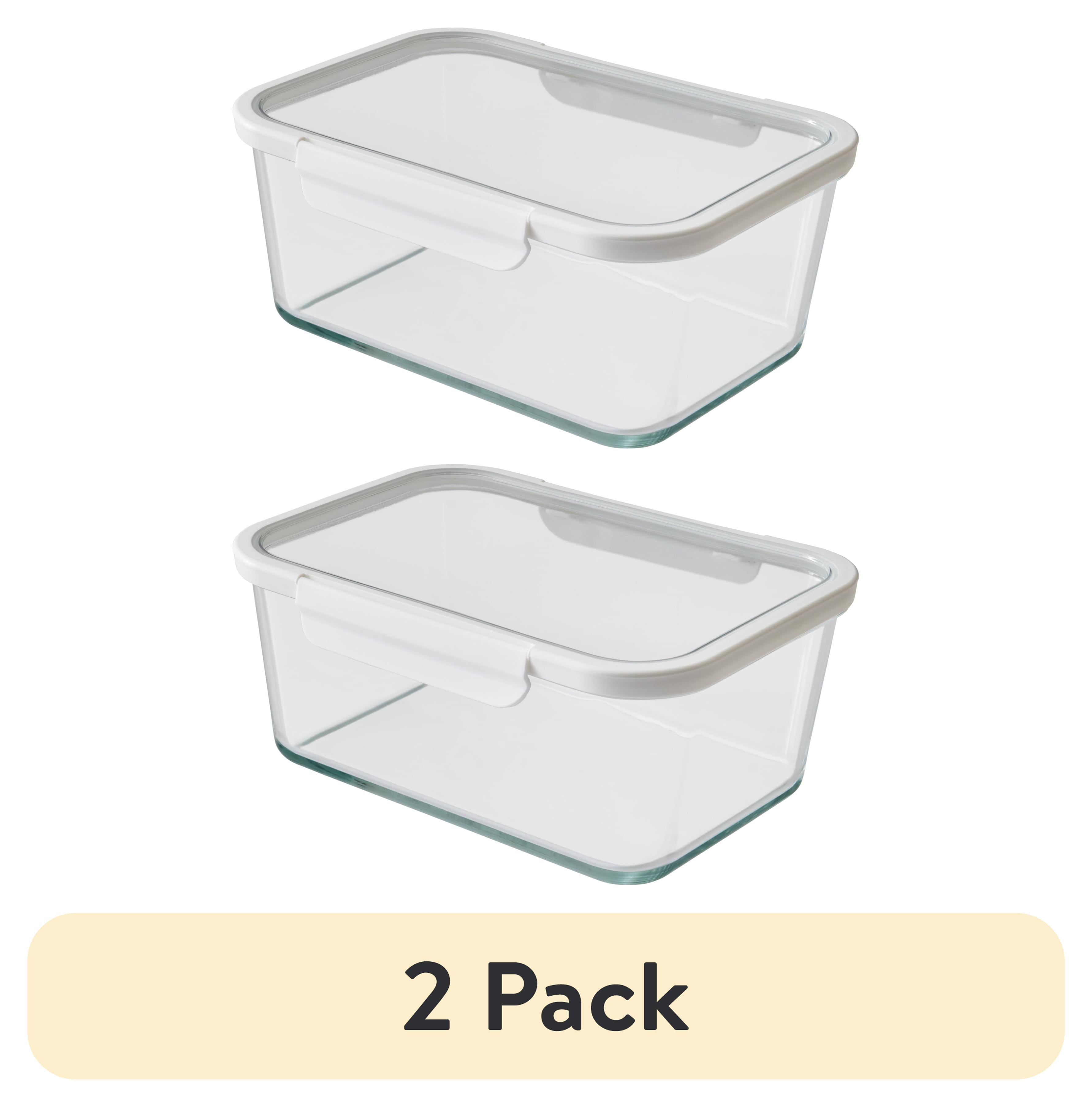 (2 pack) Better Homes & Gardens 14Cup Rectangle Glass Food Storage ...