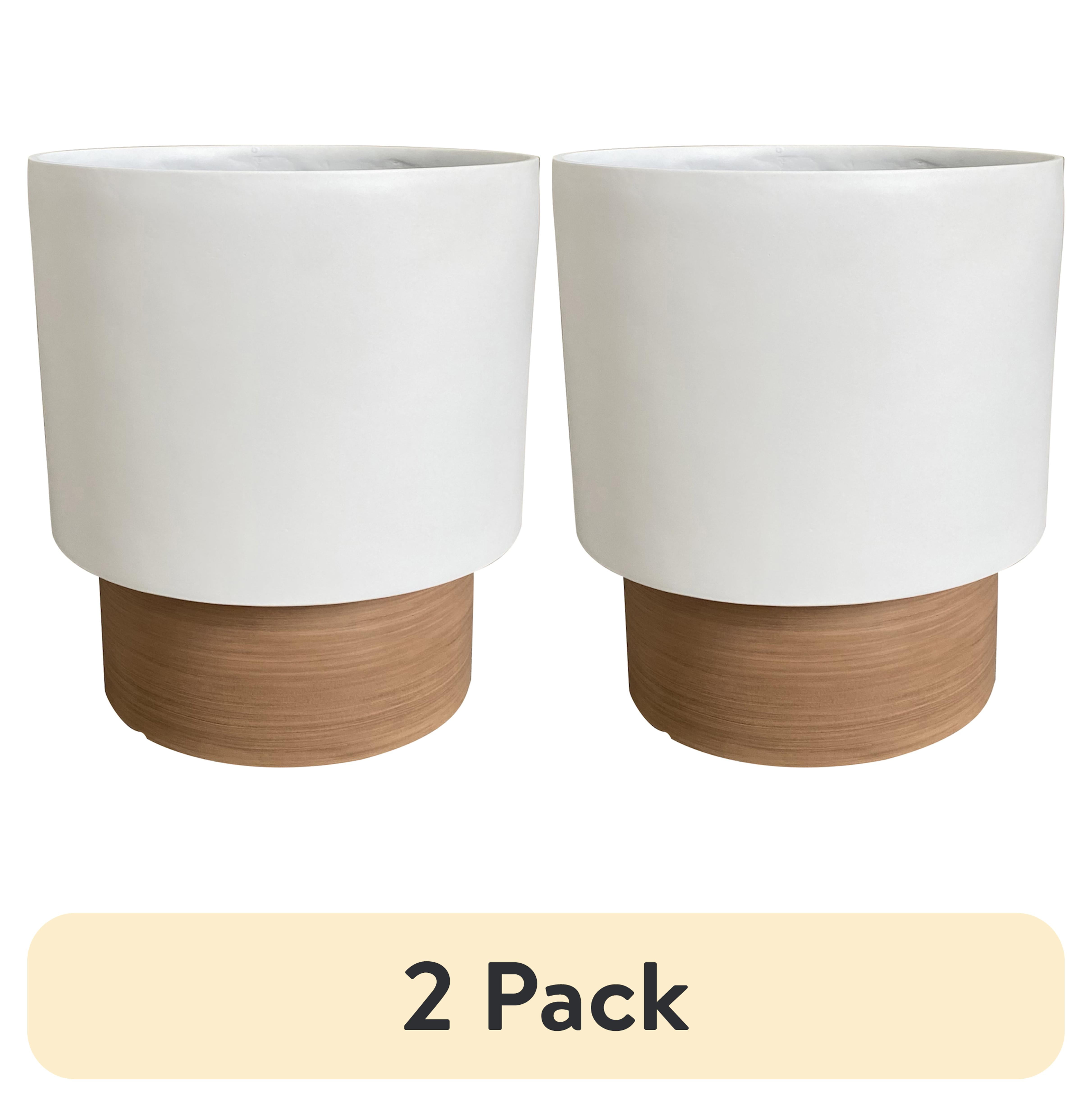 (2 pack) Better Homes & Gardens 14in Laurie White Resin Planter ...
