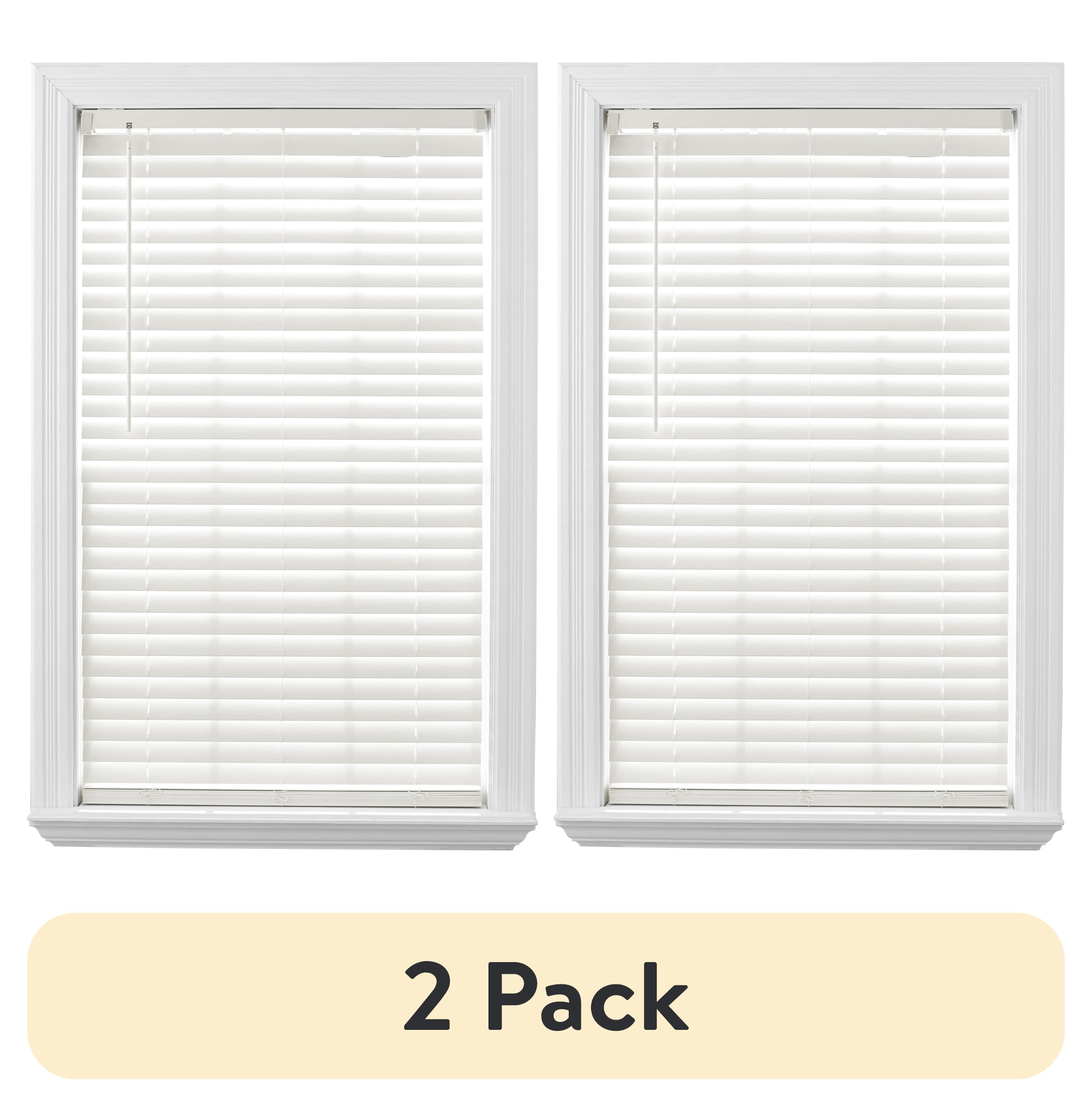 (2 pack) Better Homes & Gardens 2" Cordless Faux Wood Horizontal Blinds ...