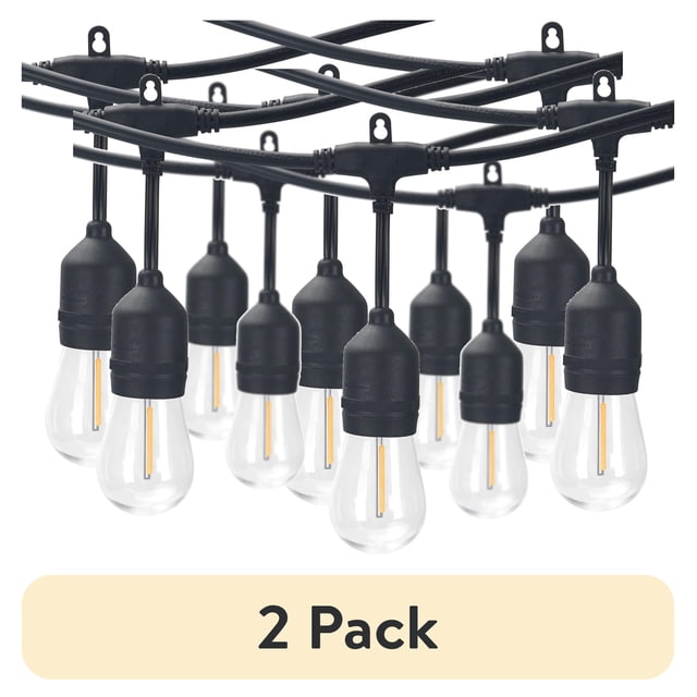 (2 pack) Better Homes & Gardens 48-Foot Outdoor Commercial String ...