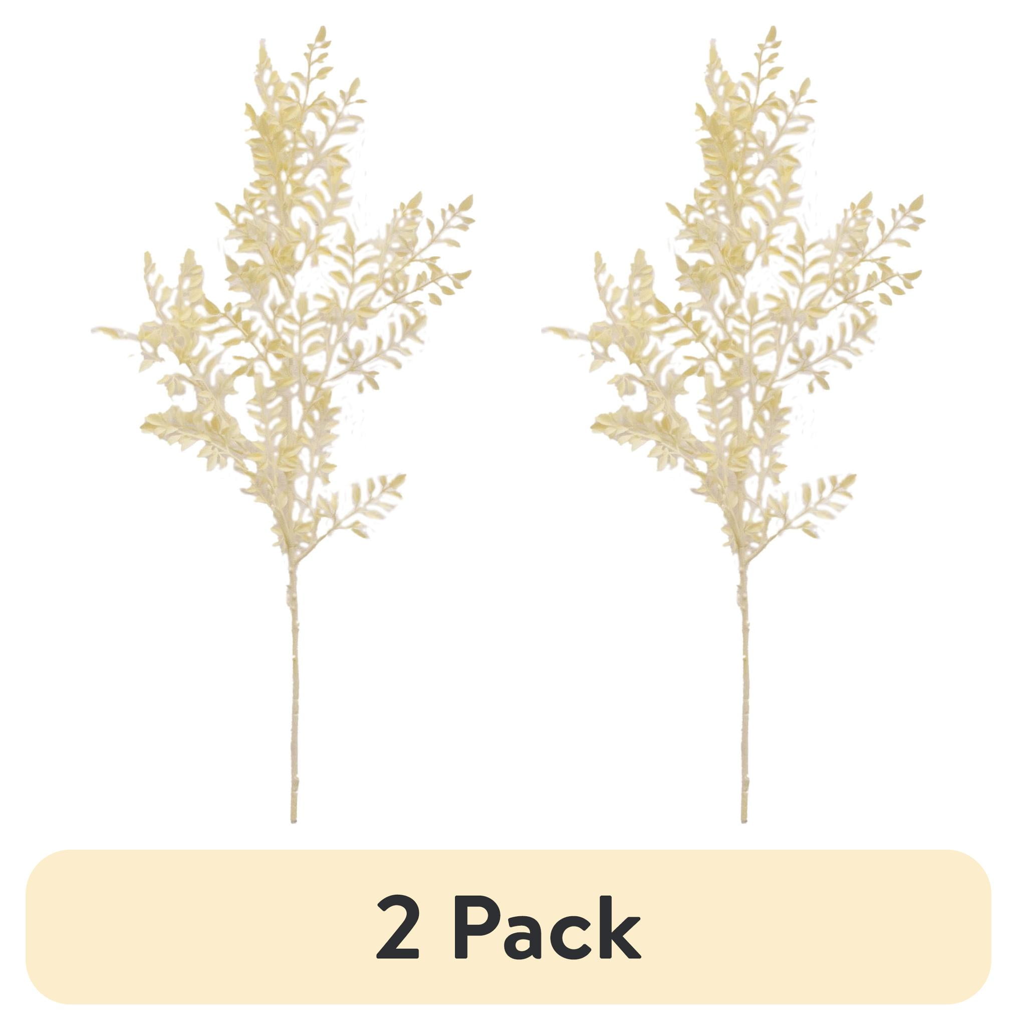 Better Homes & Gardens 29in Artificial Flocked Tea Leaf Stem 2 Pack ...