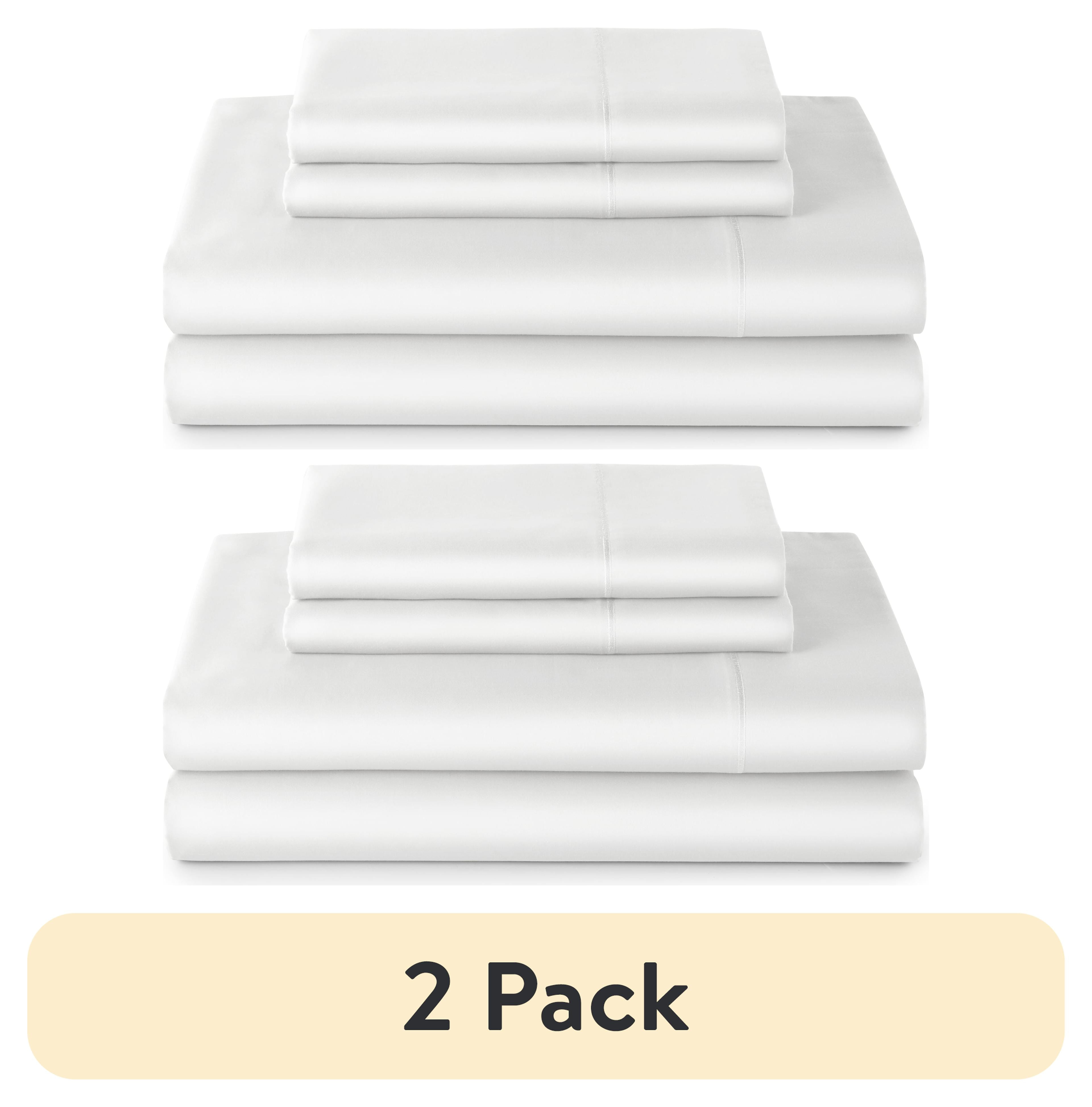 (2 pack) Better Homes & Gardens 3-Piece 400 Thread Count Arctic White ...