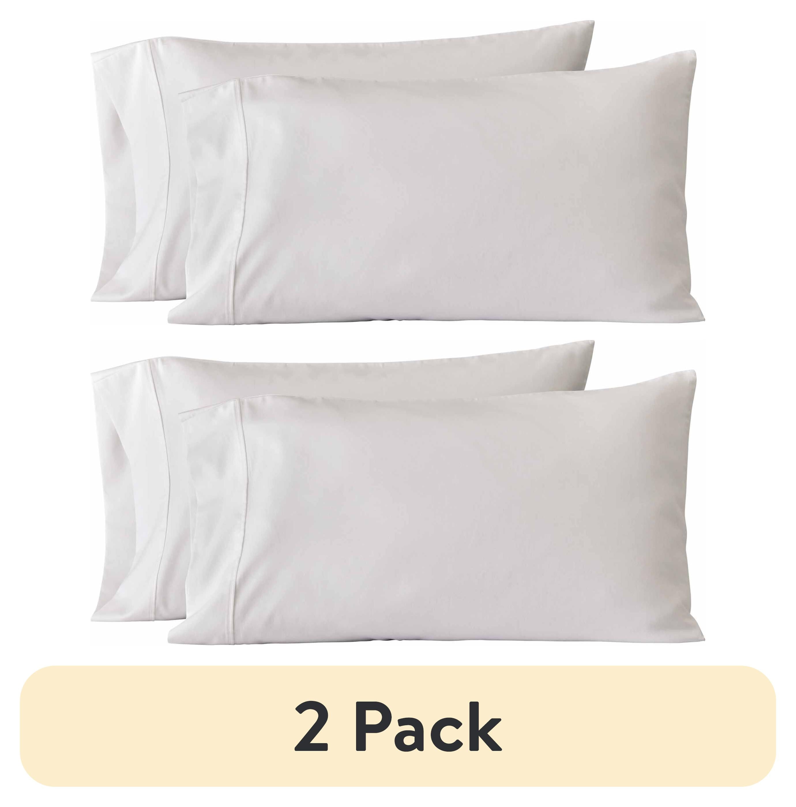 (2 pack) Better Homes & Gardens 300 Thread Count Arctic White Cotton Sateen Pillowcase Set ...