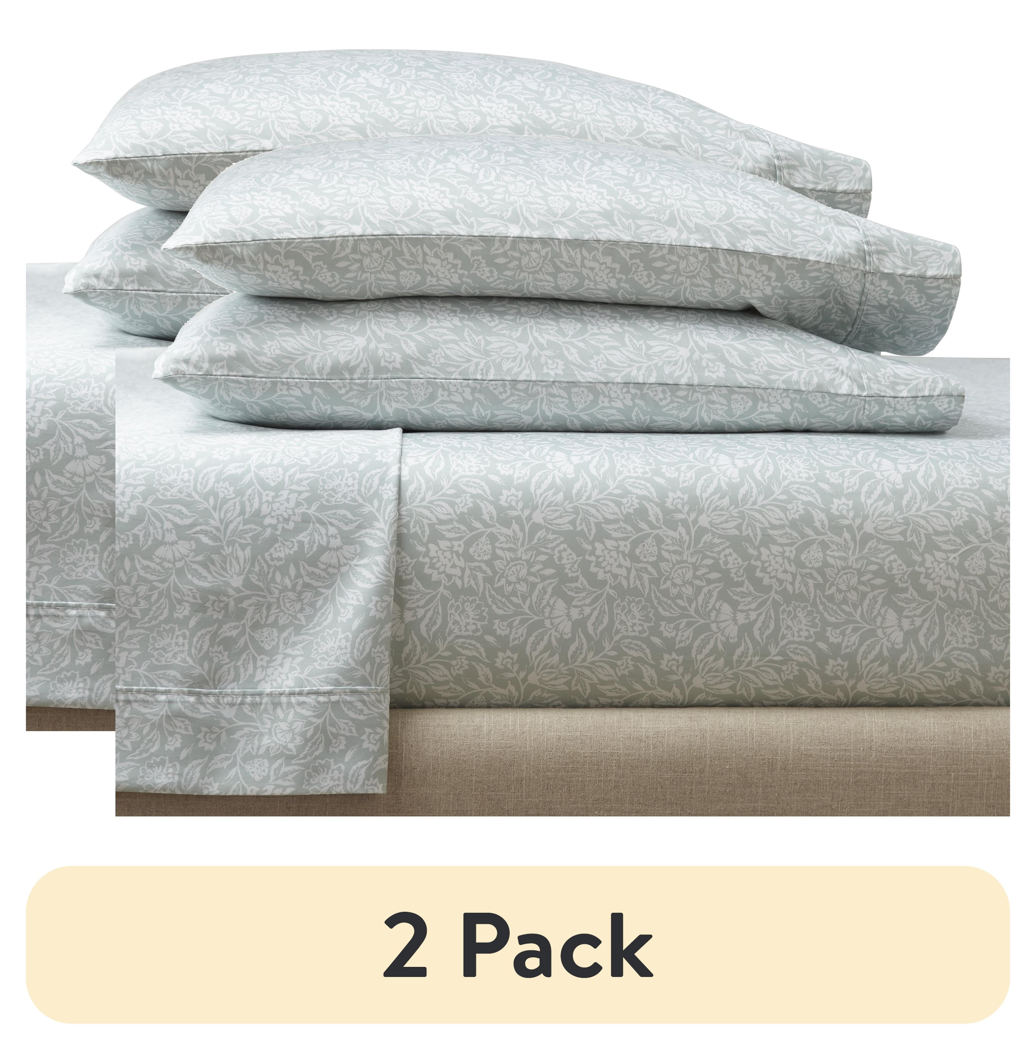 (2 pack) Better Homes & Gardens 4-Piece 300 Thread Count Floral Soft ...