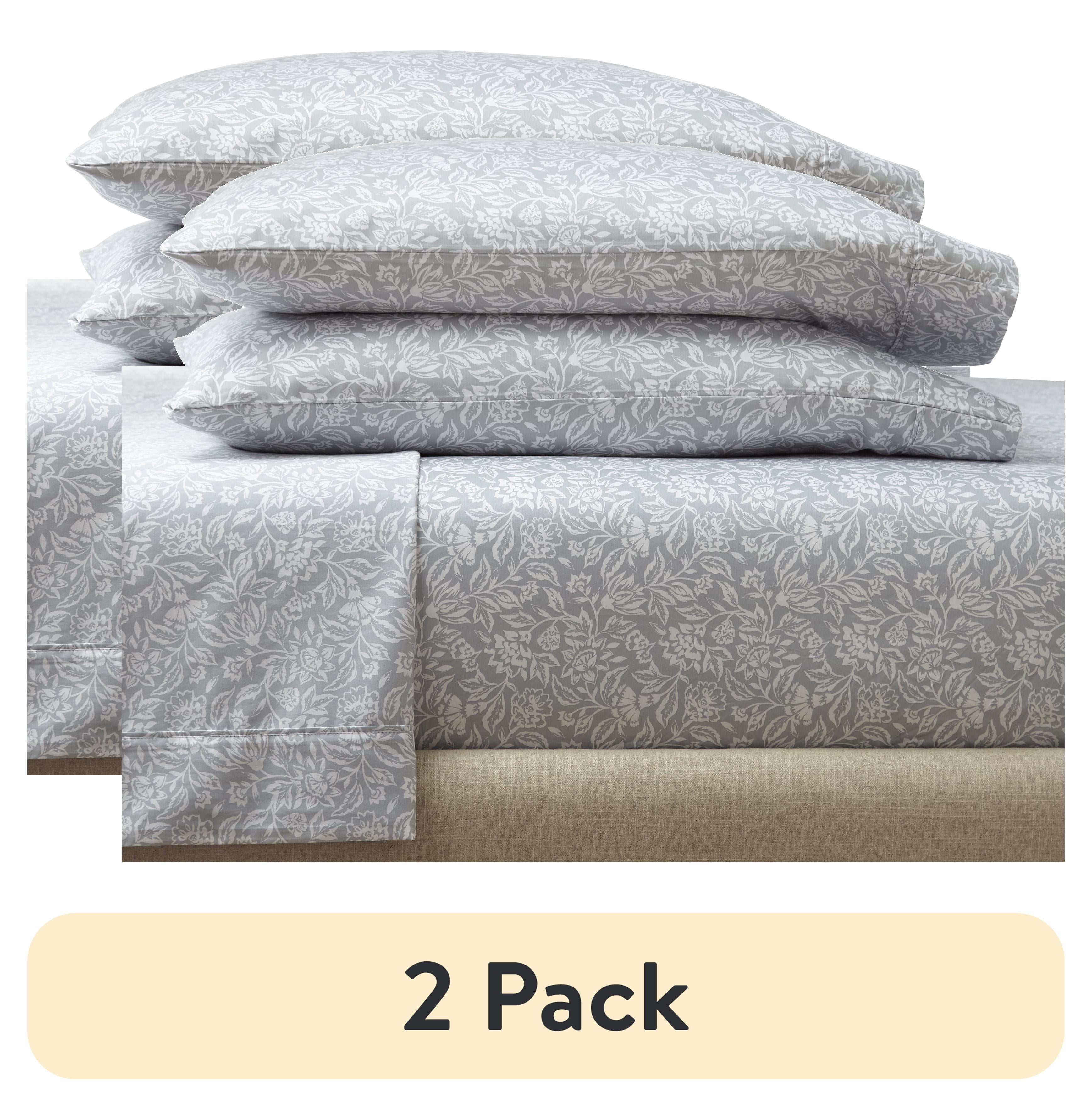 (2 pack) Better Homes & Gardens 4-Piece 300 Thread Count Floral Soft ...