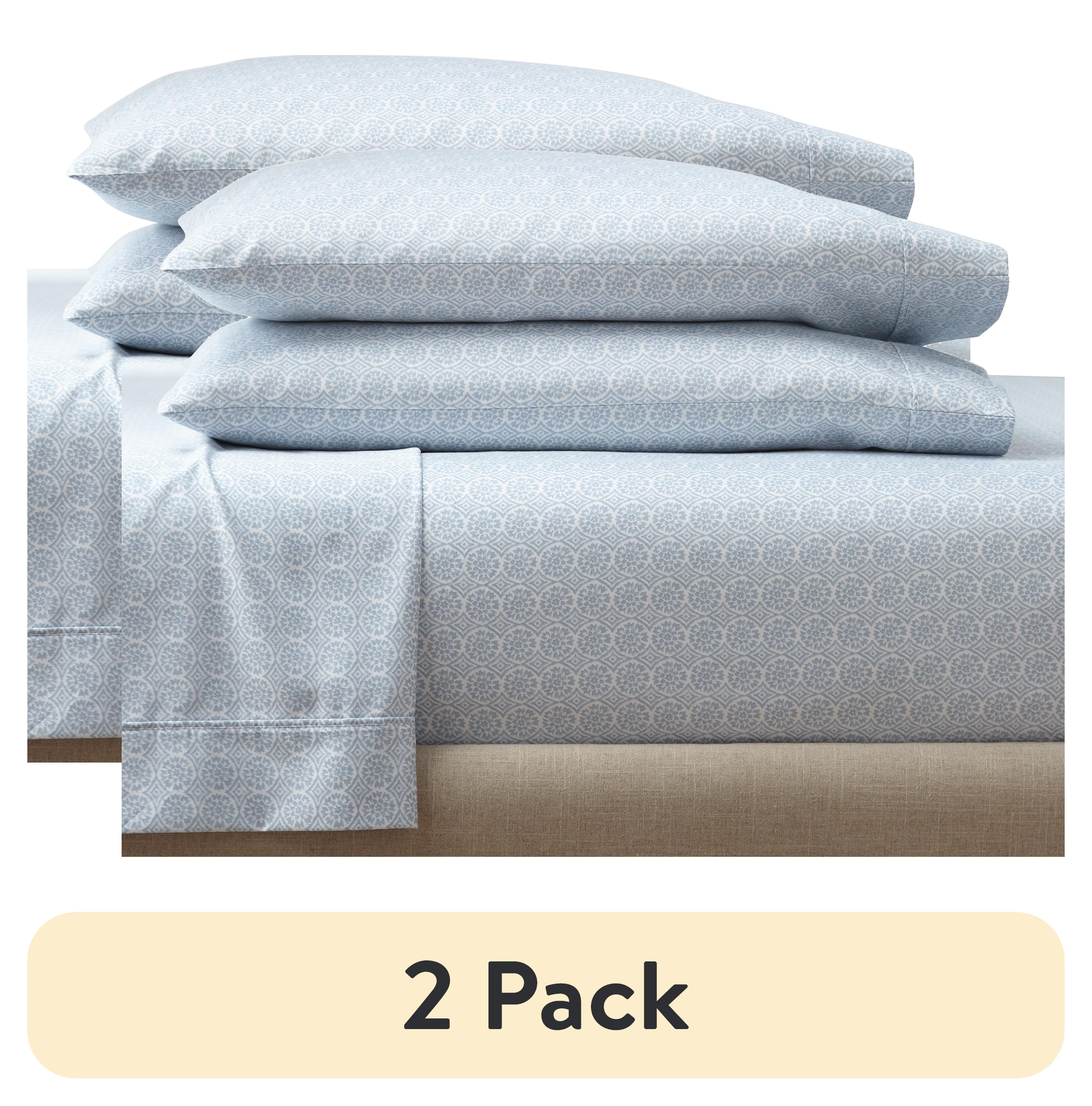 (2 pack) Better Homes & Gardens 4-Piece 300 Thread Count Suzani Blue ...