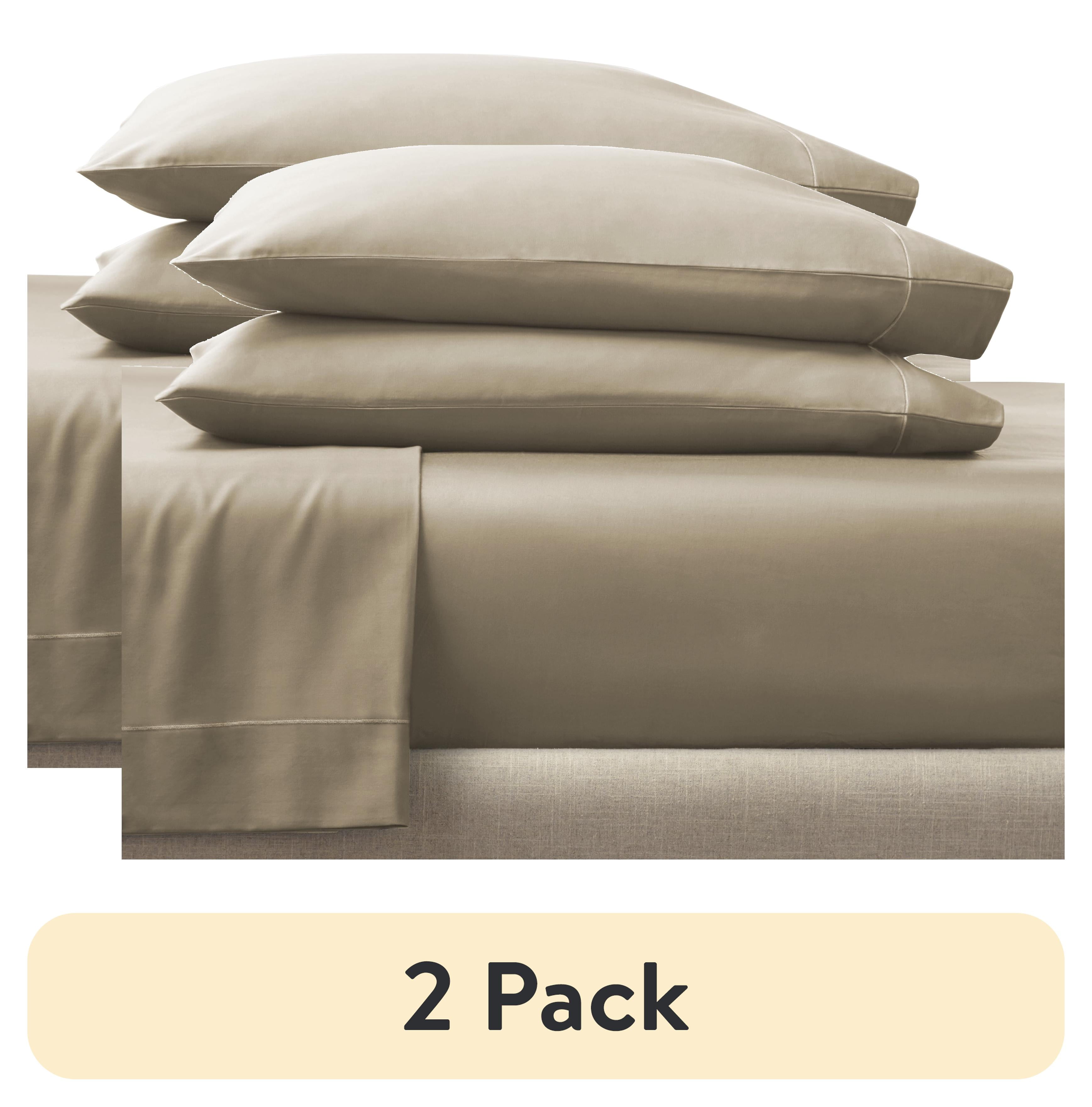 (2 pack) Better Homes & Gardens 4-Piece 400 Thread Count Almond Biscuit ...