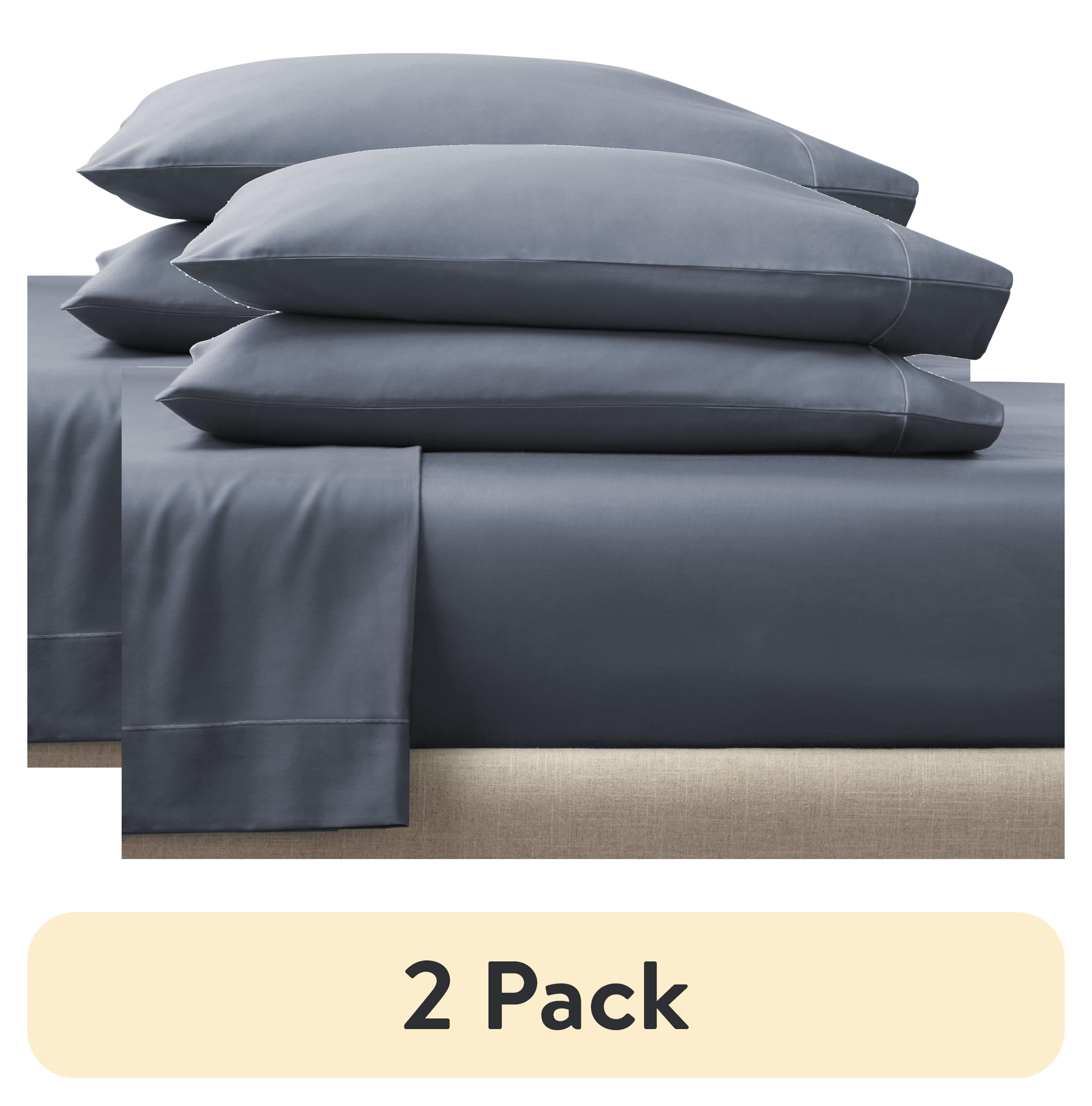 (2 pack) Better Homes & Gardens 4-Piece 400 Thread Count Blue Moonlight Performance HYGROCOTTON ...