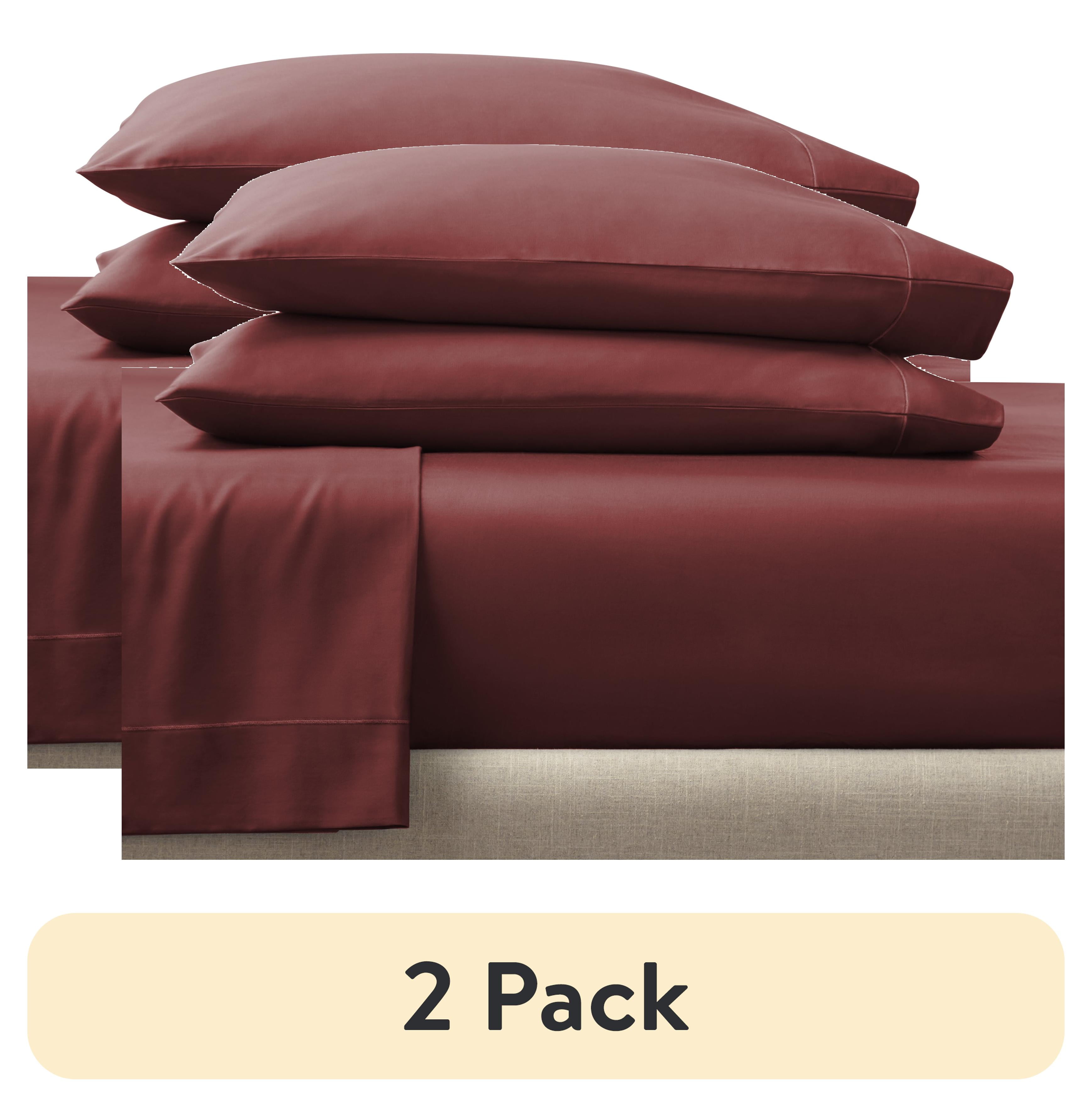 (2 pack) Better Homes & Gardens 4-Piece 400 Thread Count Deep Redwood ...