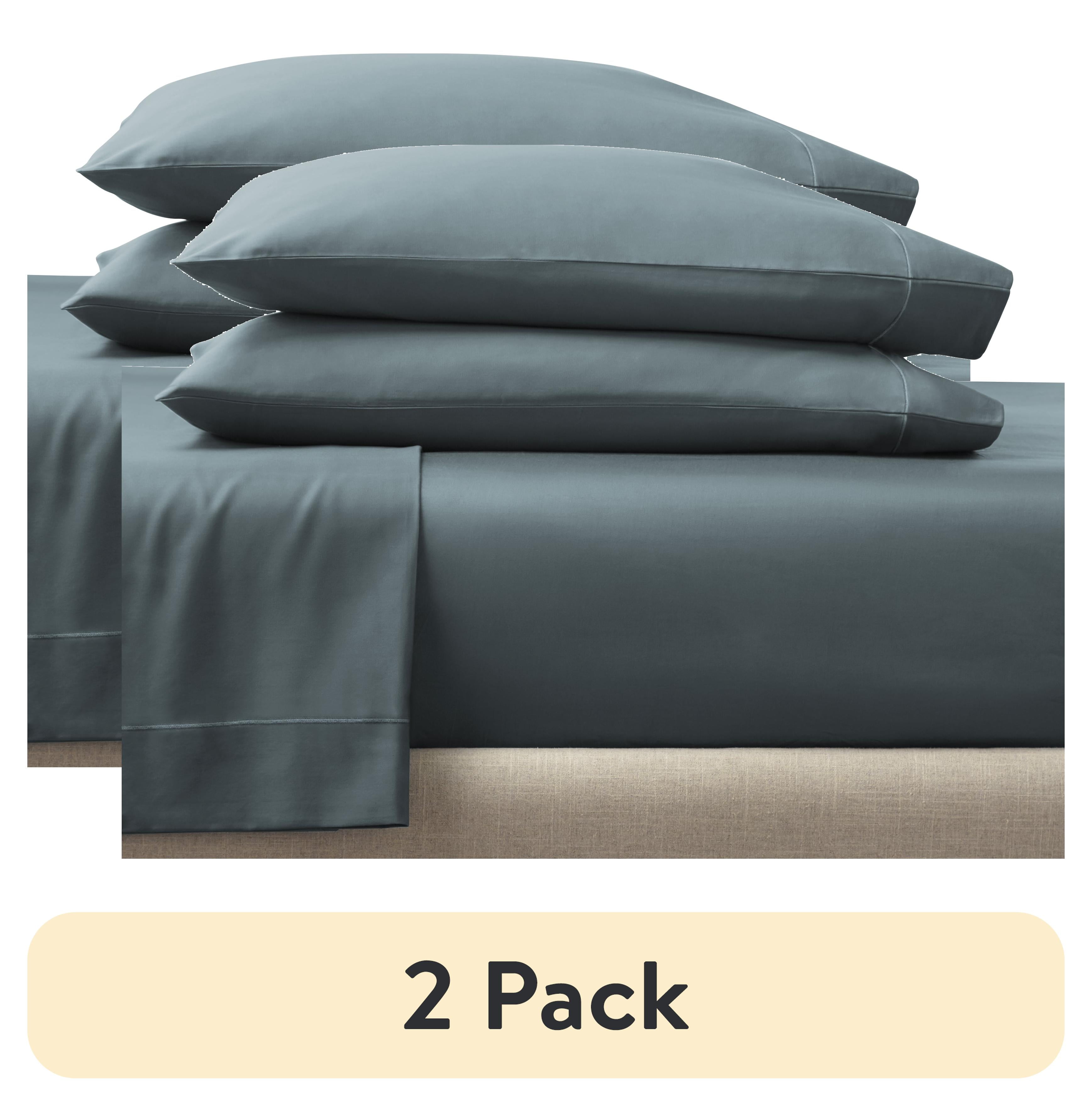 (2 pack) Better Homes & Gardens 4-Piece 400 Thread Count Nimbus Blue ...